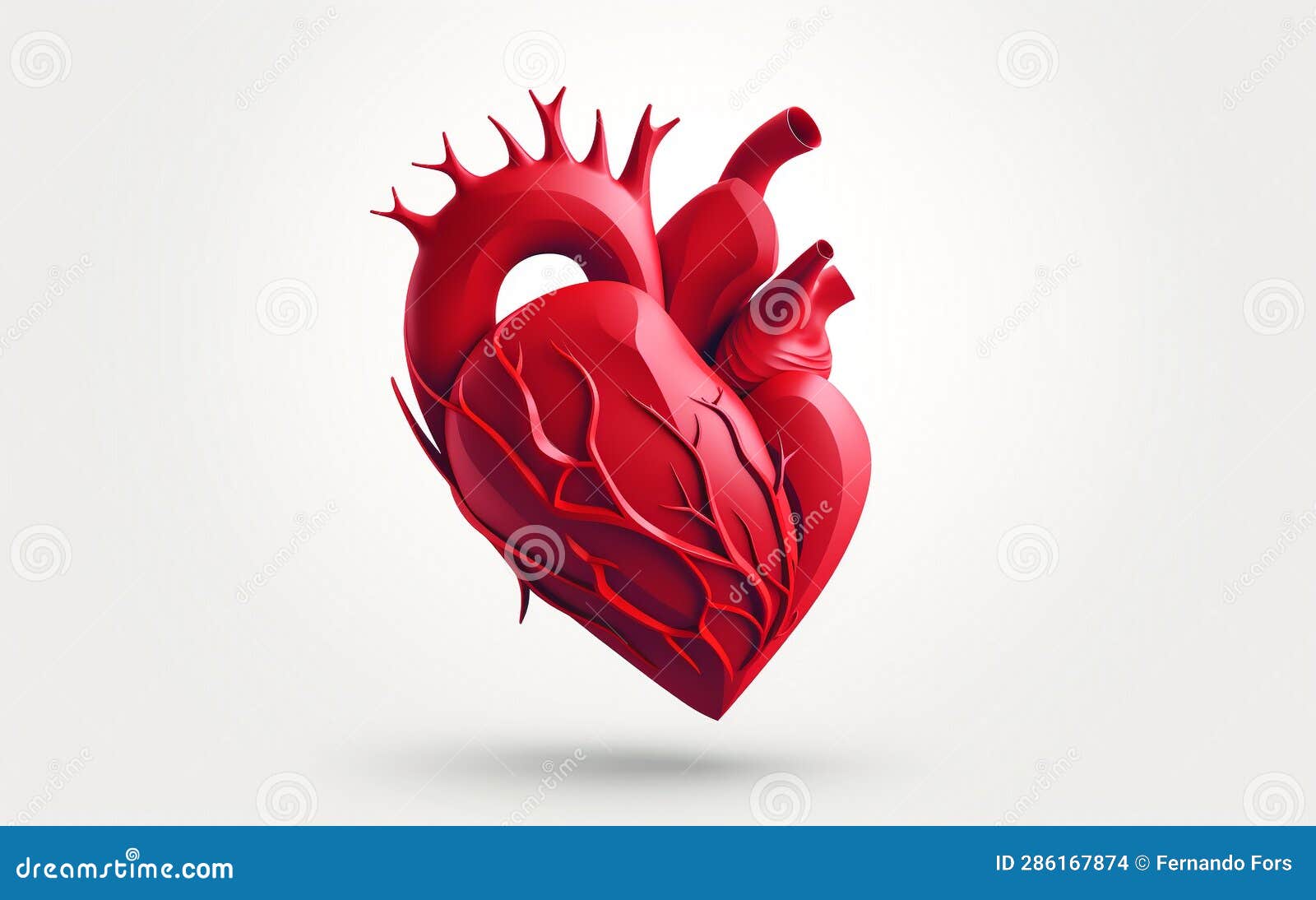 Anatomical Essence: Isolated 3D Heart Stock Illustration - Illustration ...