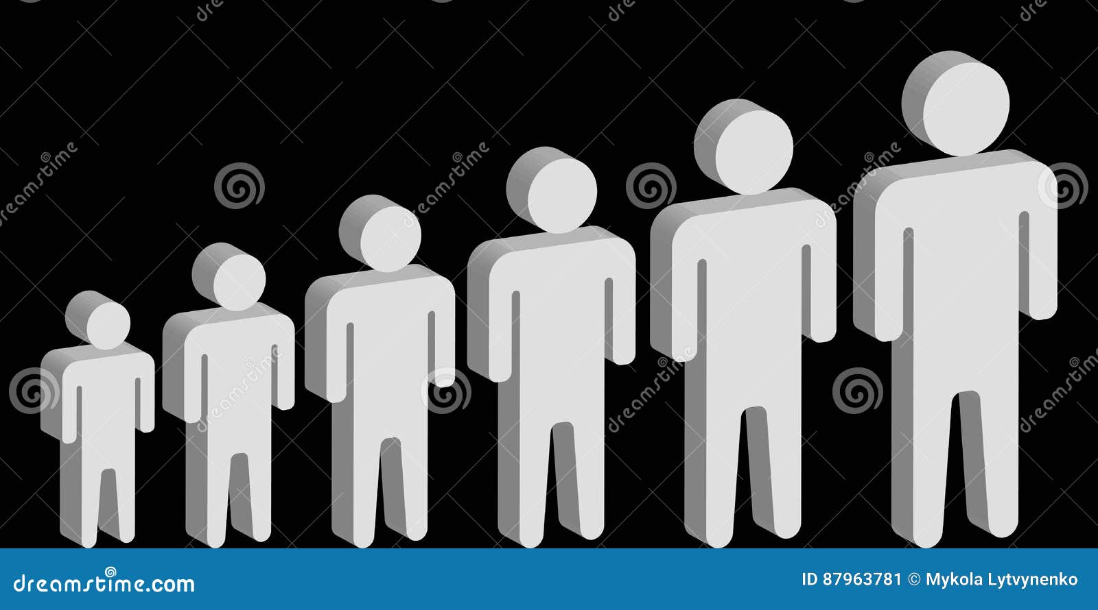 3D Human Icons Set, Concept Evolution of Personal Growth Stock ...