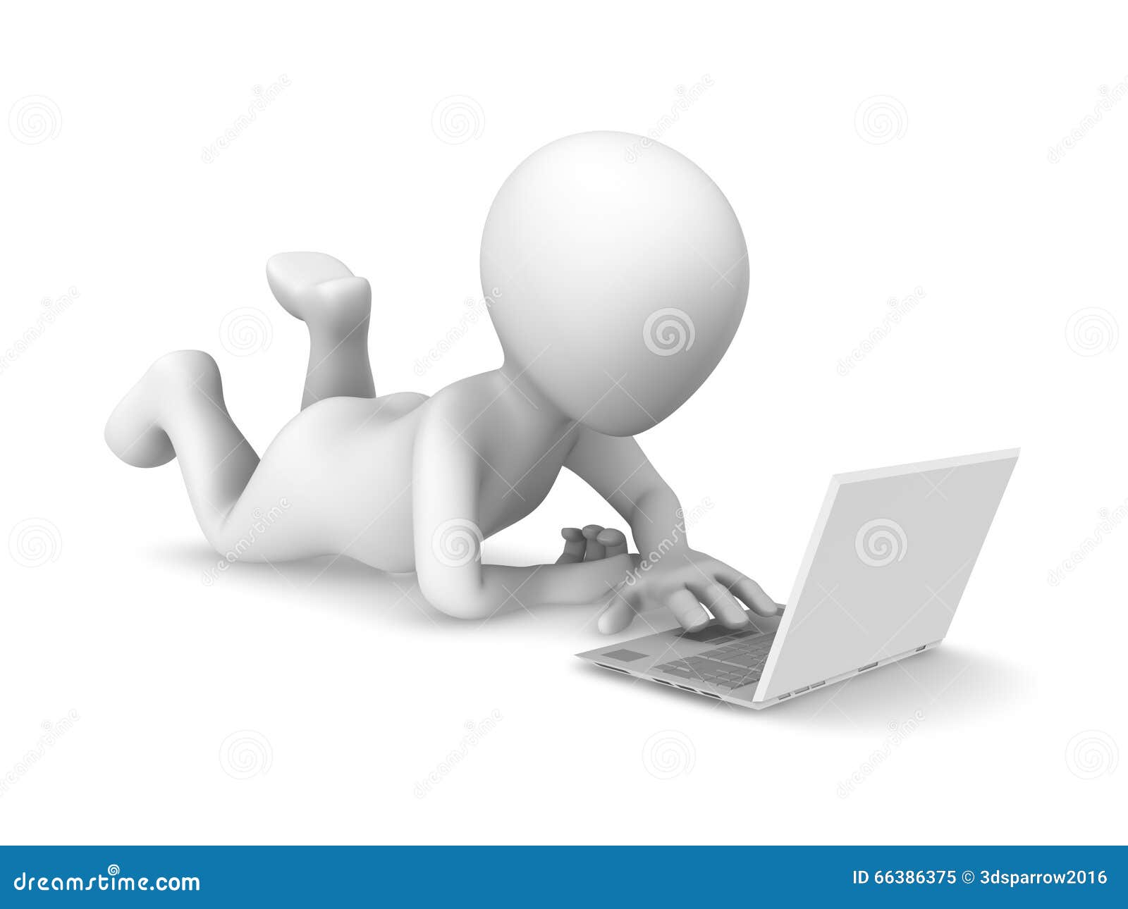 Human And Laptop With Server NetWork. 3D Image Royalty-Free Stock ...