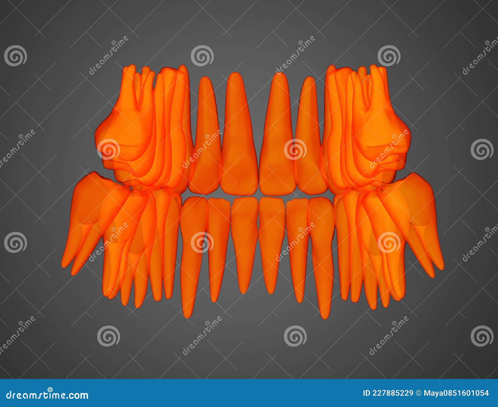 3D Rendering Illustration of Teeth Stock Illustration - Illustration of ...