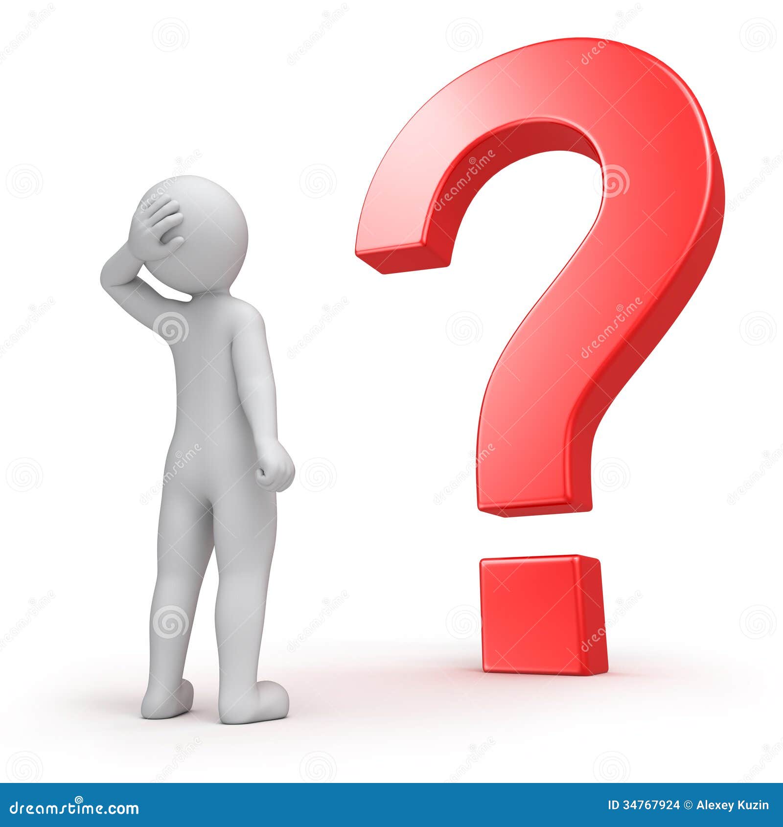 3d human and a question stock illustration. Illustration of question ...
