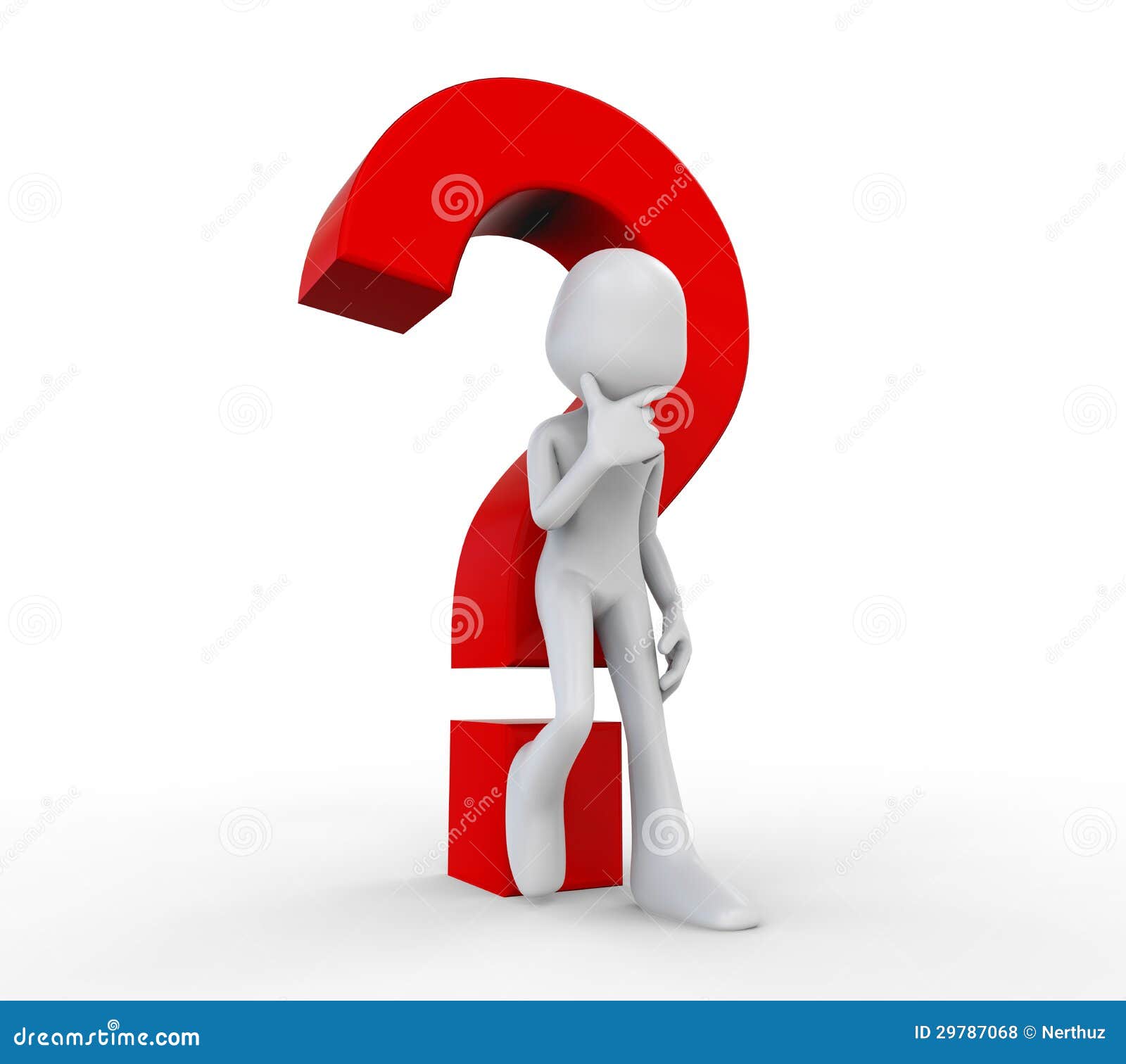 3D Human with a Question Mark Stock Illustration - Illustration of ...