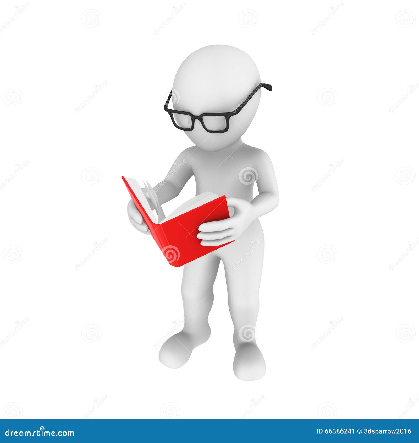 3d human reads the book stock illustration. Illustration of learn ...
