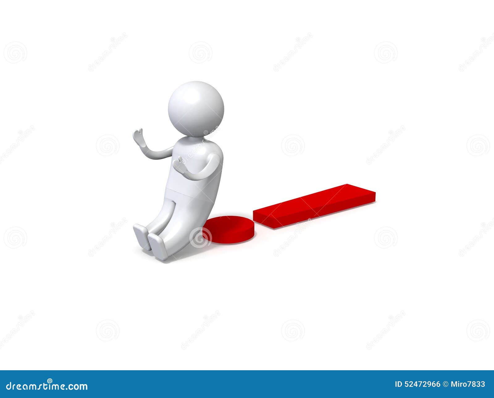3d Human with a Red Exclamation Mark Stock Illustration - Illustration ...