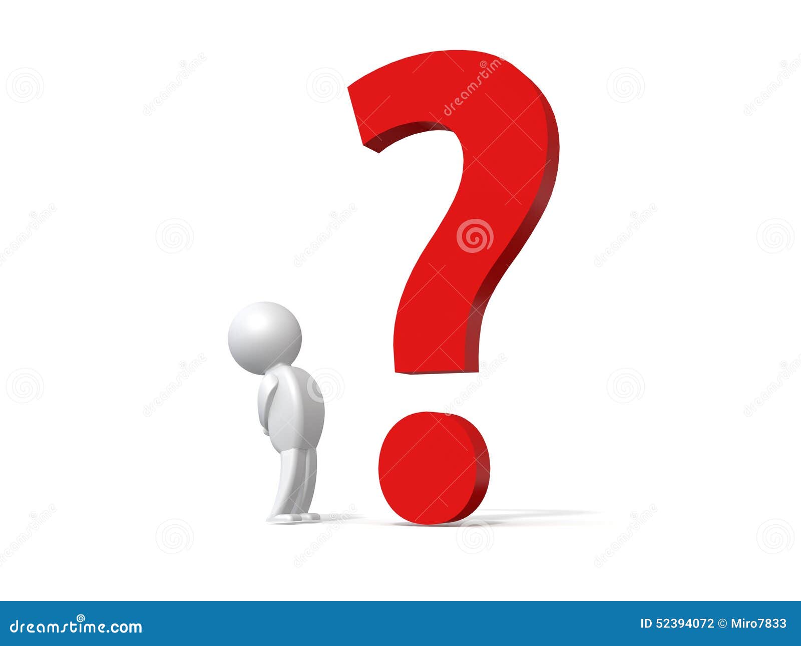 3d Human with a Red Question Mark Stock Illustration - Illustration of ...
