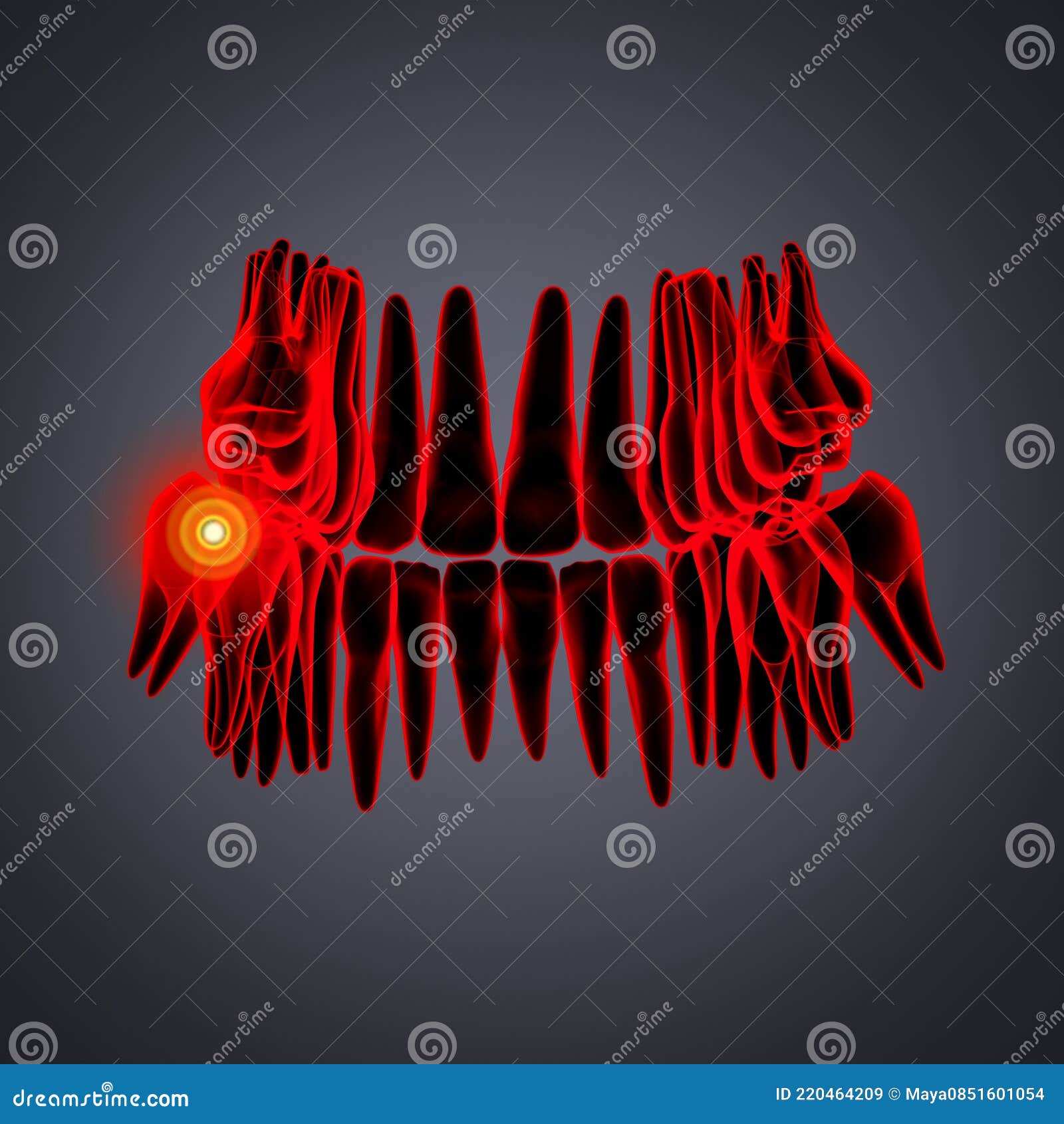 3d human red teeth stock illustration. Illustration of reflection ...