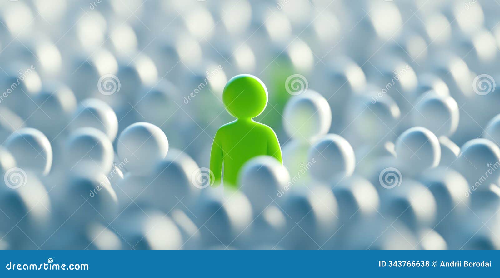 3D Human Shape Standing Out from the Crowd. Stock Illustration ...