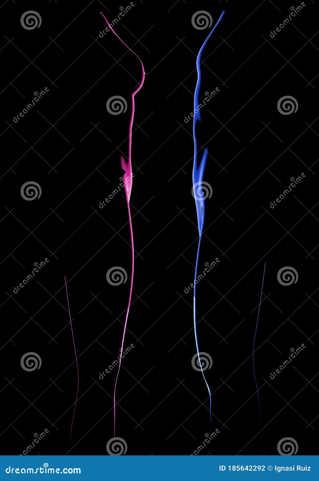 3d Human Shapes in a Row .Man and Woman Shapes. 3d Rendering Stock ...