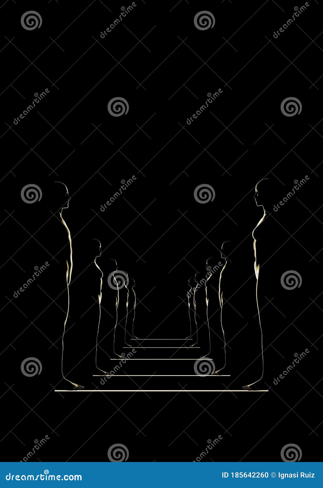 3d Human Shapes in a Row . 3d Rendering Stock Illustration ...