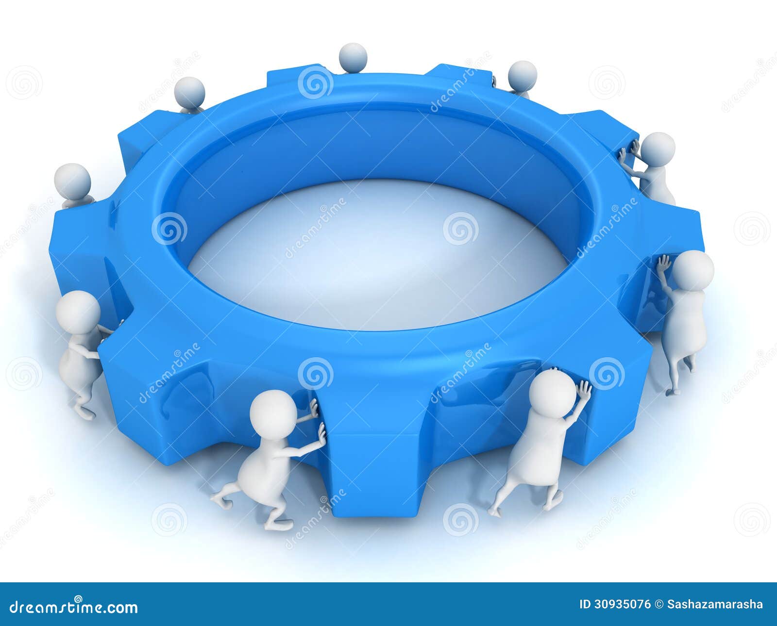 3d Human Team Group Move Work Concept Gear Stock Illustration ...
