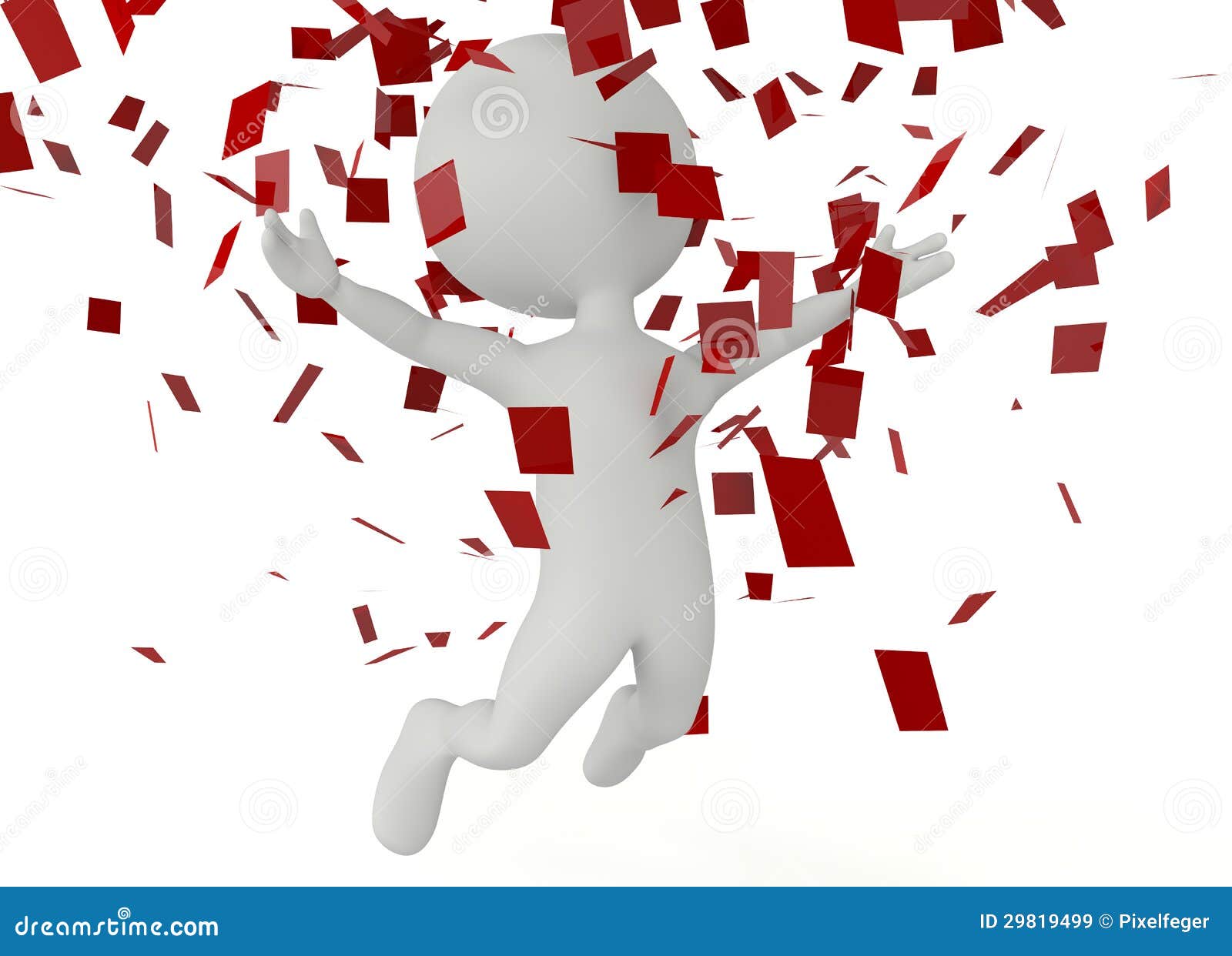 3d Humanoid Character Jumping in the Air Stock Illustration ...