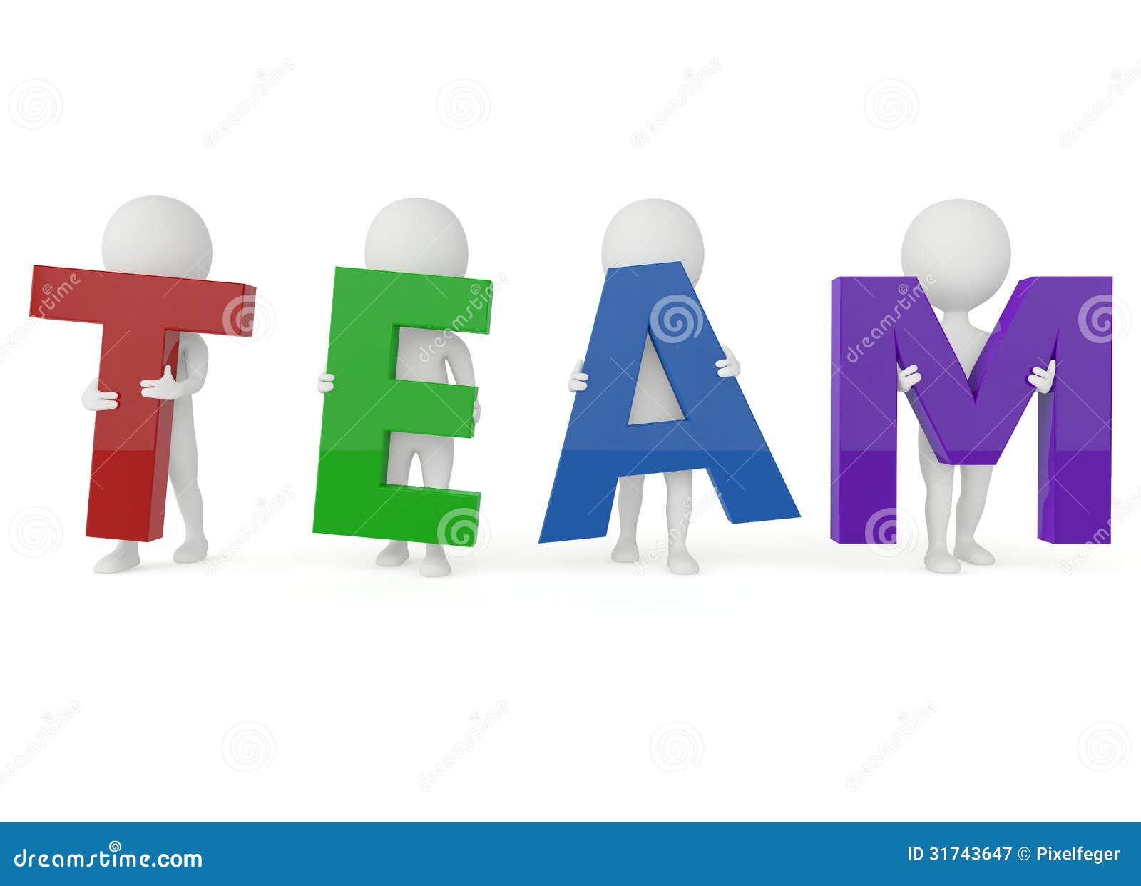 3d humanoid character team stock illustration. Illustration of figure ...