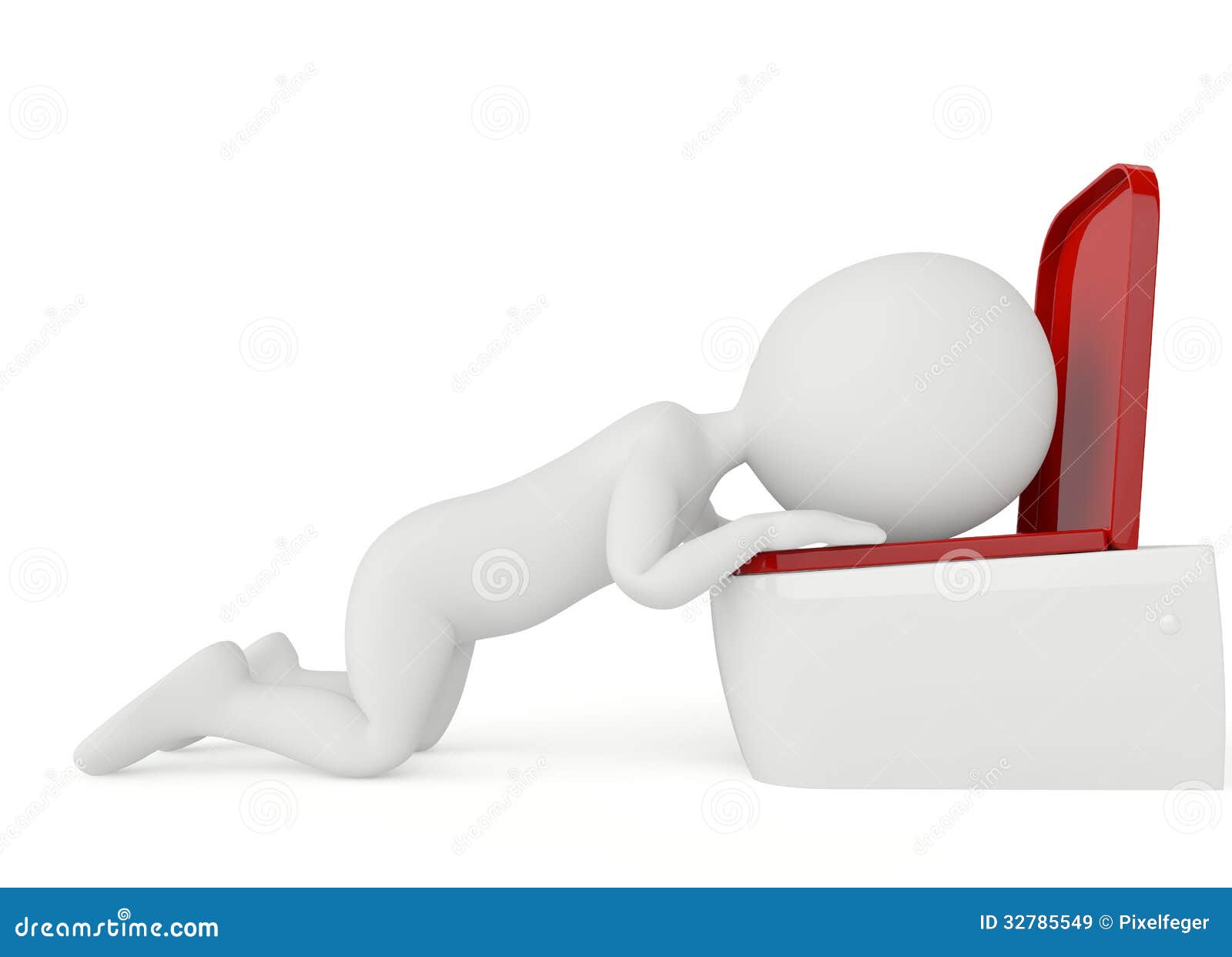 3d Humanoid Character Vomiting Stock Illustration - Illustration of ...