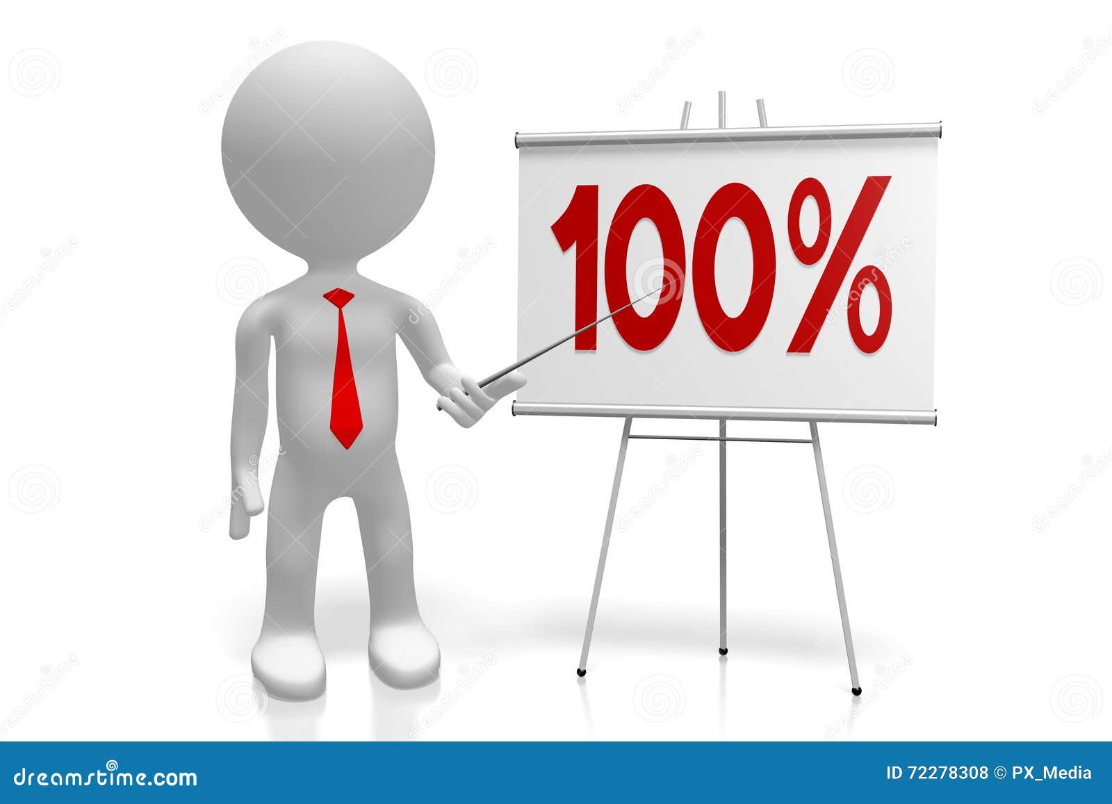 3D hundred procent concept stock illustration. Illustration of ...