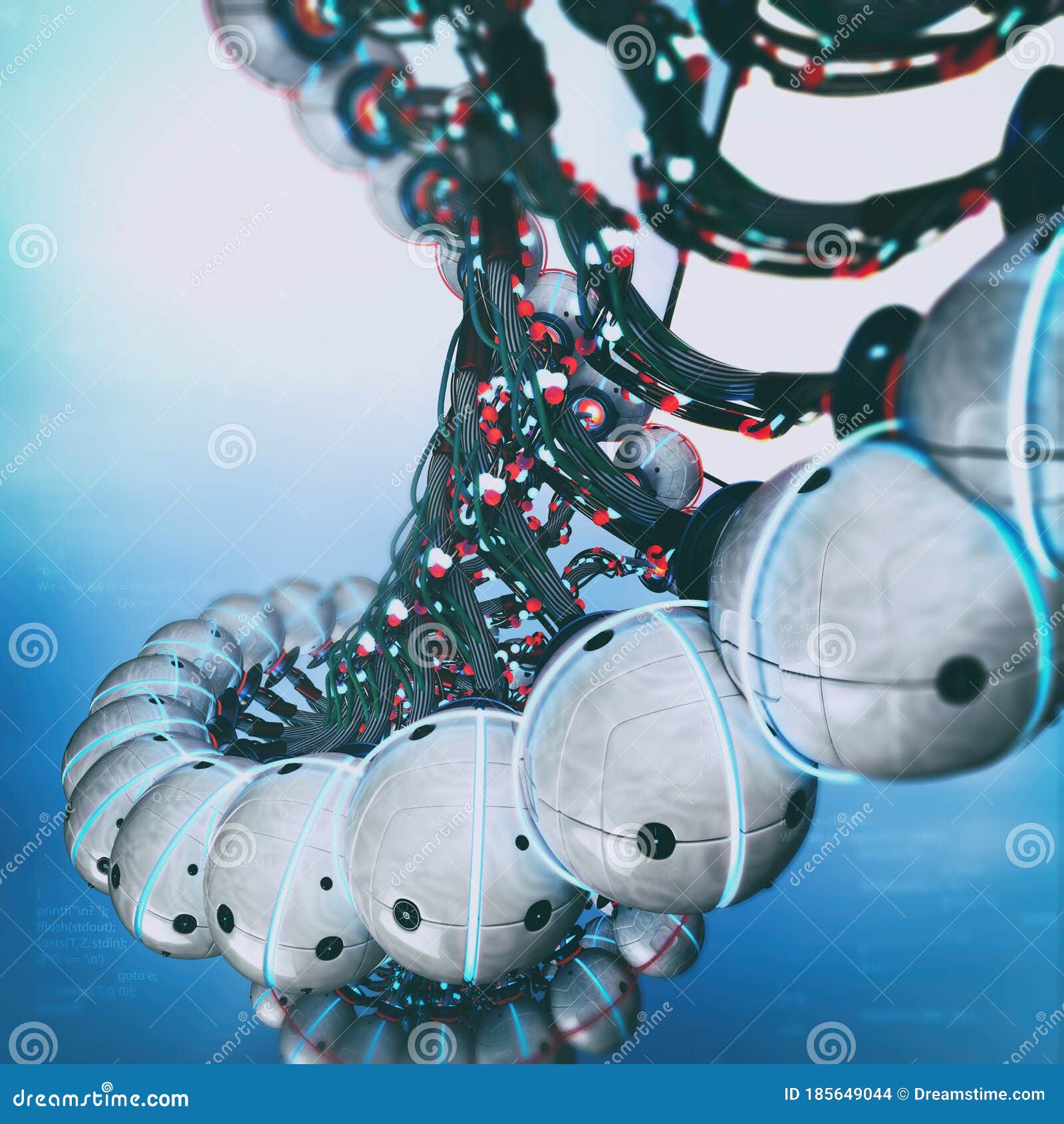 3d Cyber-Dna Molecule. Background Stock Illustration - Illustration of ...