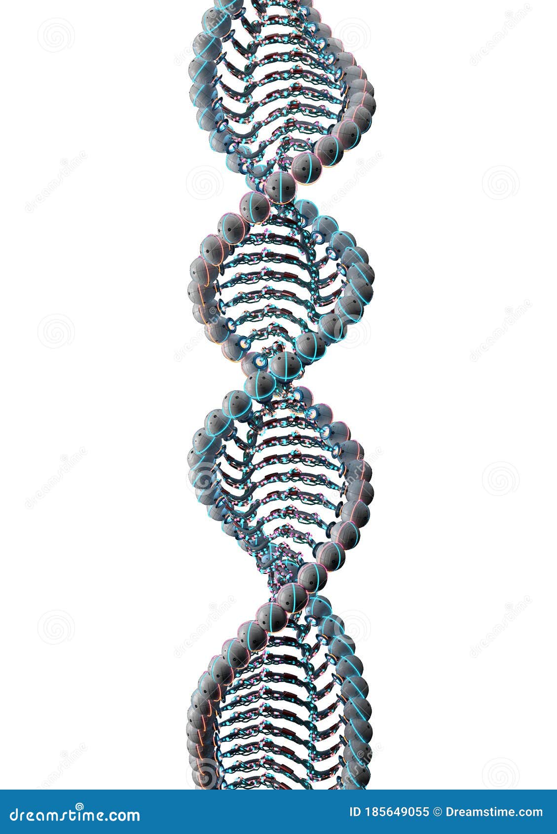 3d Cyber-Dna Molecule Isolated. Stock Illustration - Illustration of ...