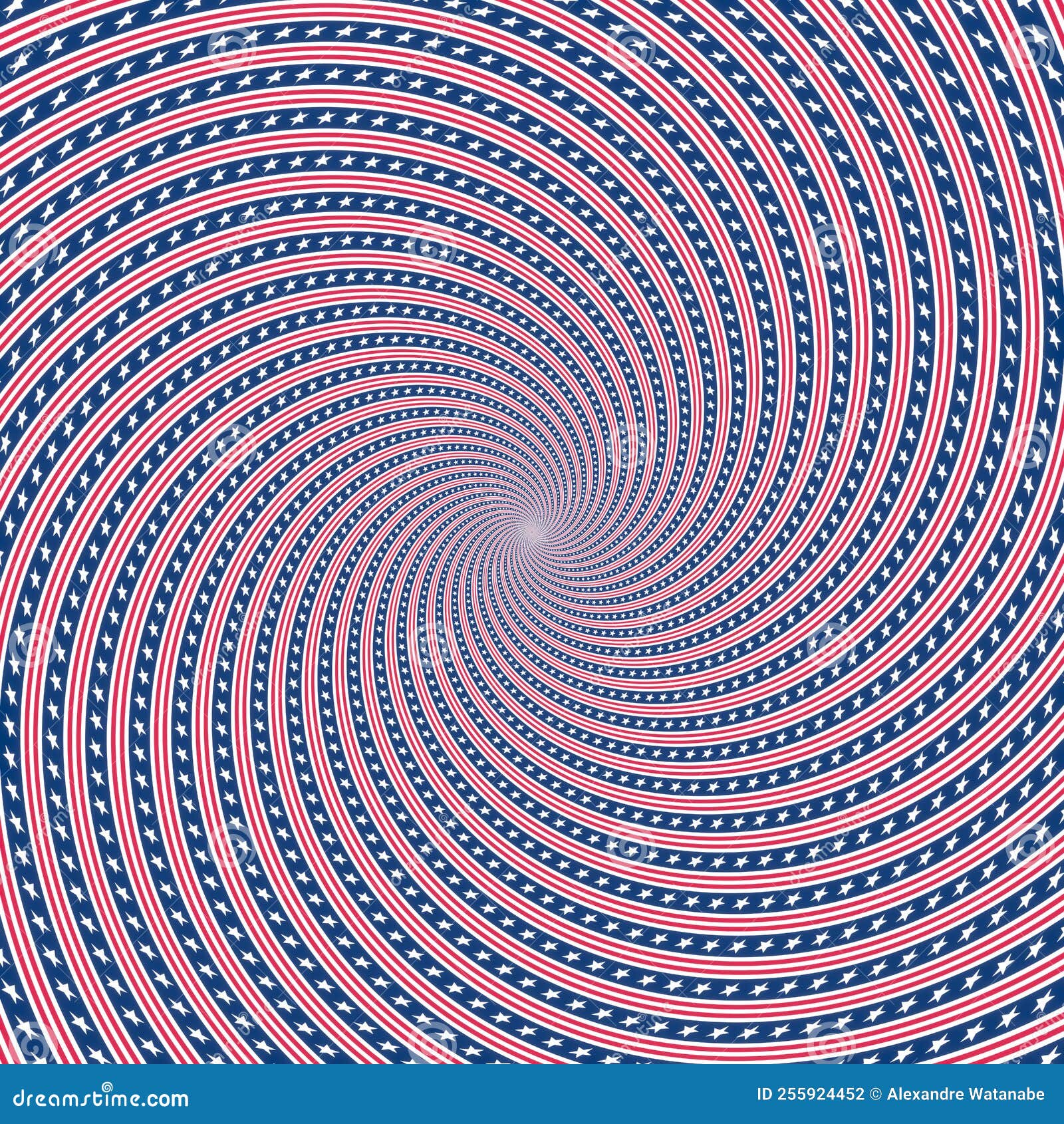 3D Hypnotic American Flag Style Optical Illusion Stock Photo - Image of ...