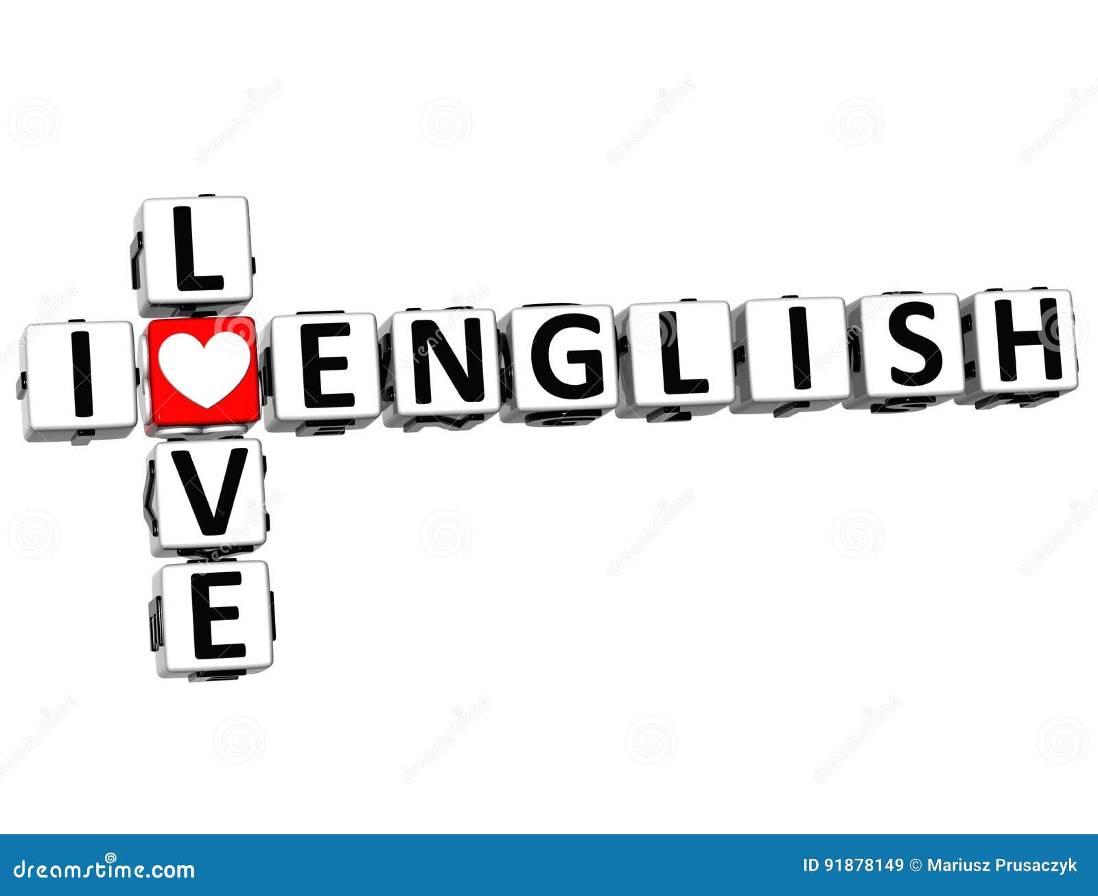 I Love English Language Hand Drawn Vector Illustration In Cartoon Comic ...