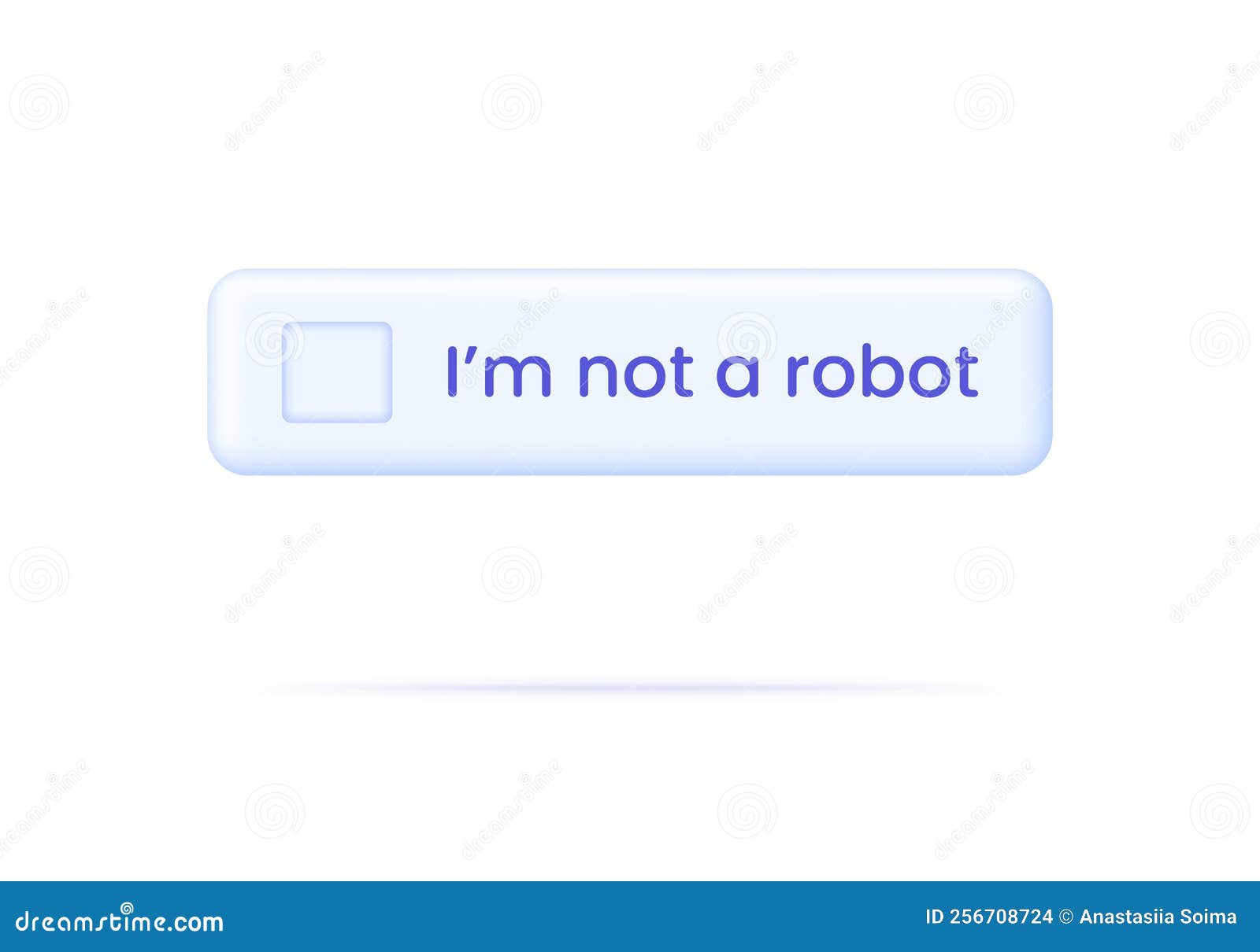 3D I am Not a Robot on White Background. Verification People Stock ...