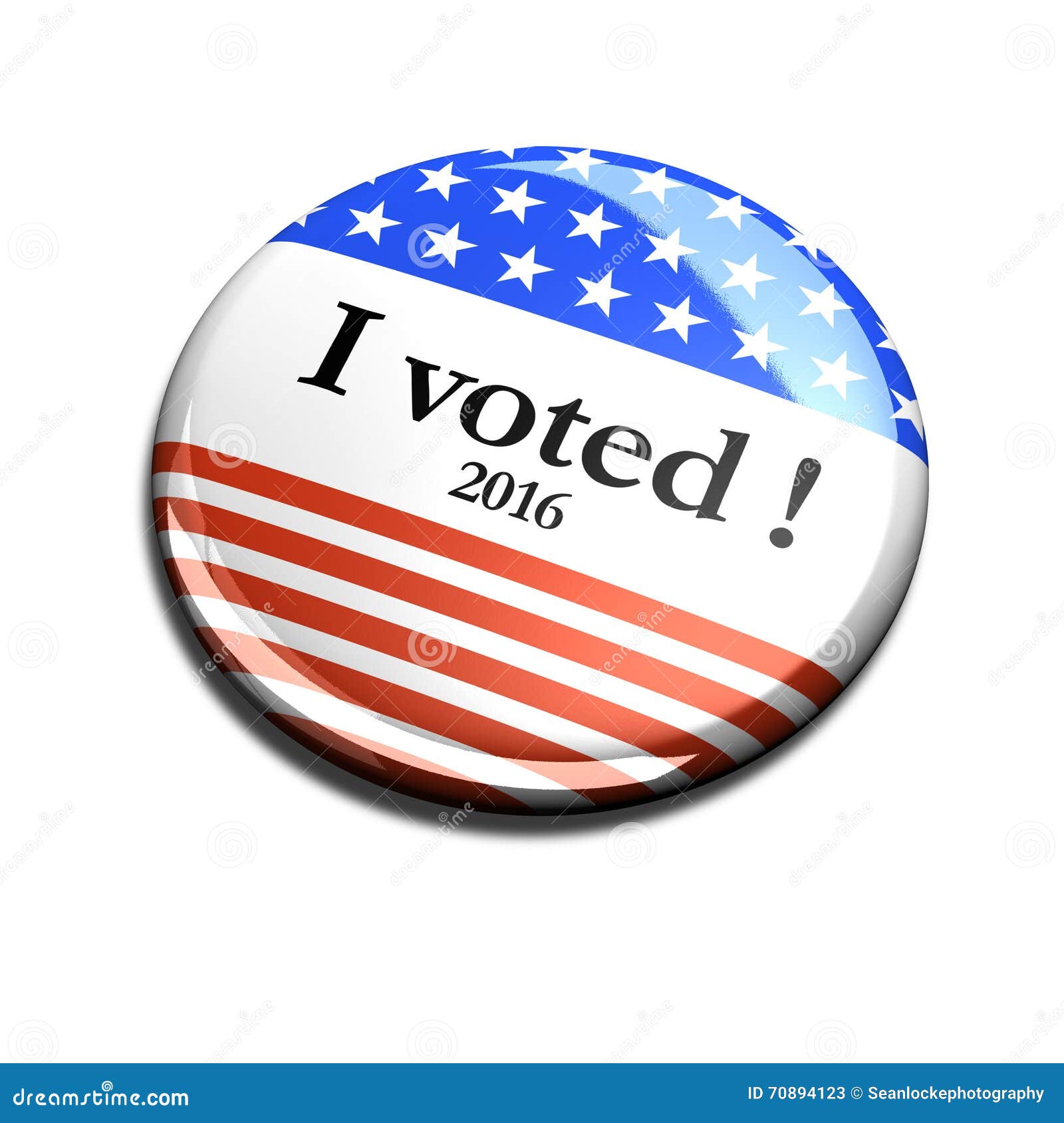 2016 3d I Voted Button stock illustration. Illustration of united ...