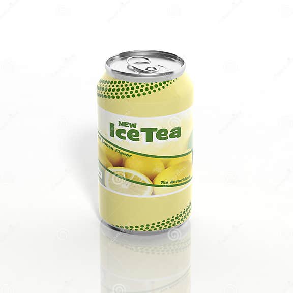 3D Ice Tea can stock illustration. Illustration of canned - 46673350