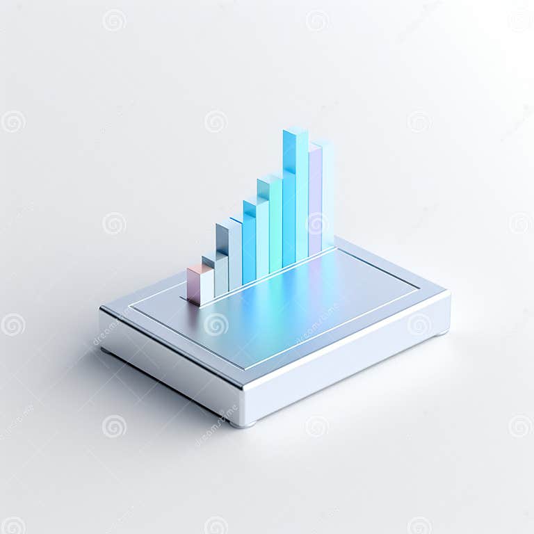 3D Icon of an Analytic Chart on White Background Generative AI Stock ...