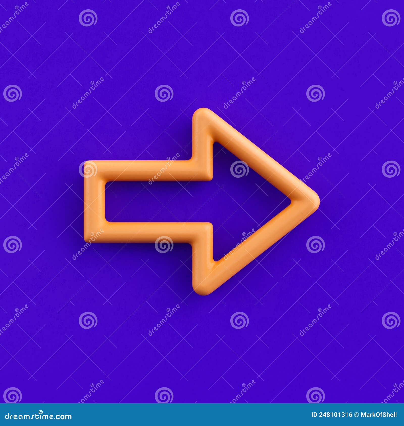 3d Icon Arrow Right, Outline Yellow Arrow Icon, Direction Symbol, 3d ...
