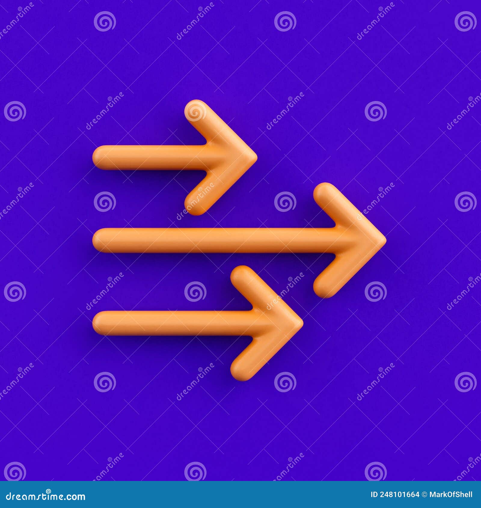 3d Icon Arrows Same Direction, Outline Yellow Arrow Icon, Direction ...