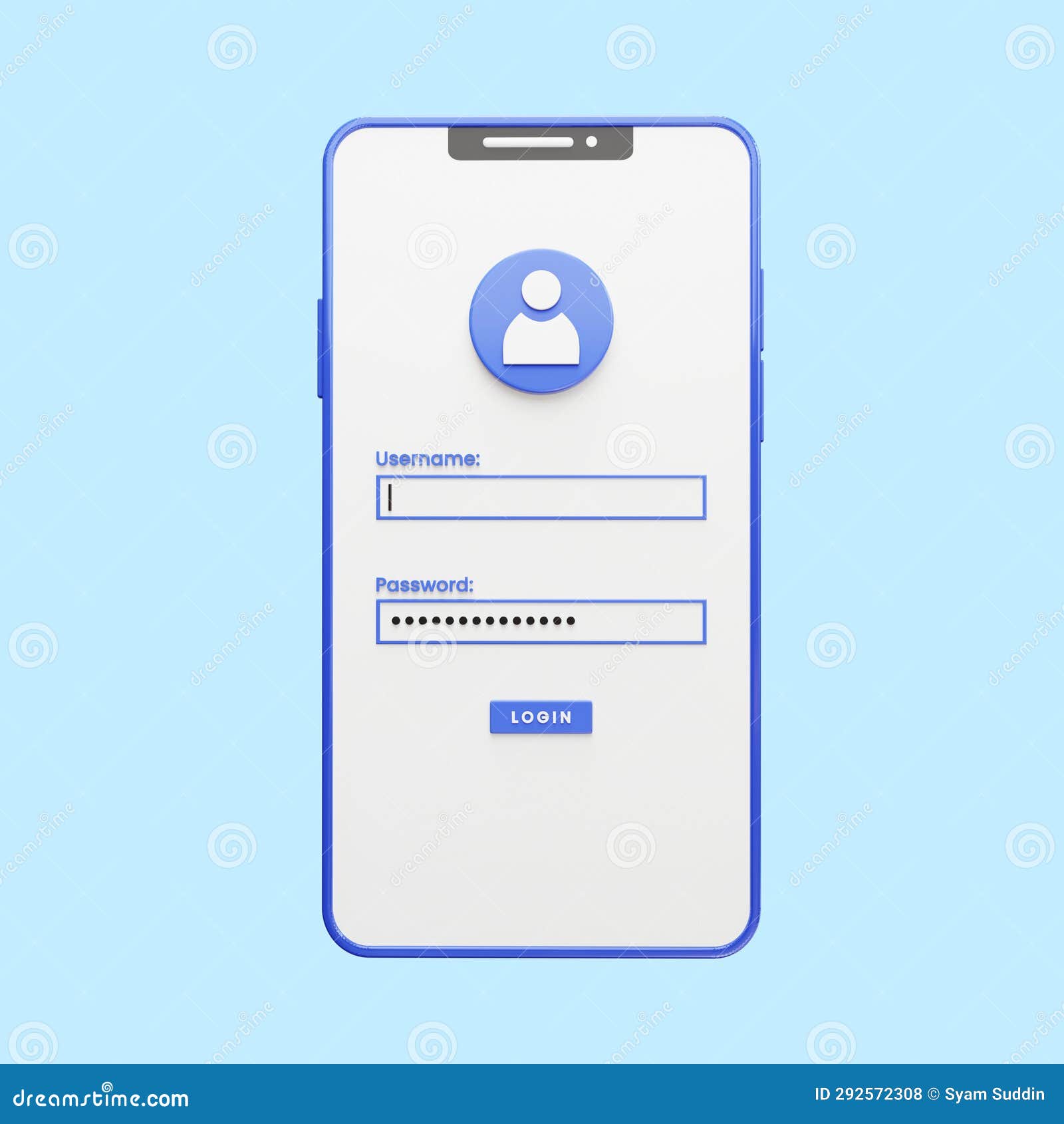 3D Icon of an Authentication Login Form Stock Illustration ...
