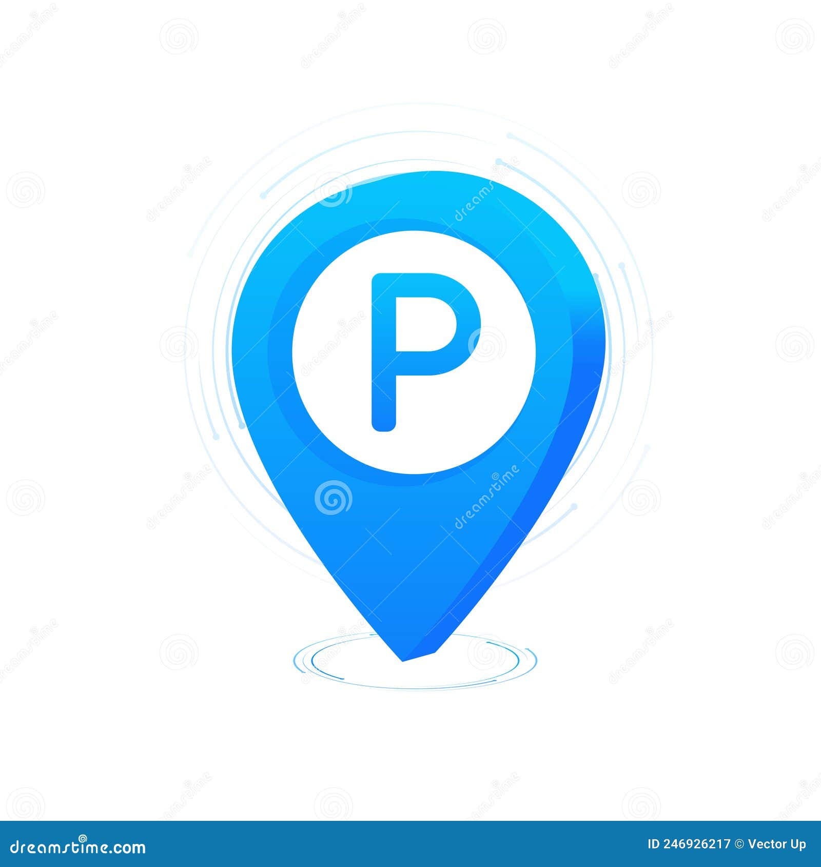 3d Icon with Blue Pin Parking on White Background for Concept Design ...