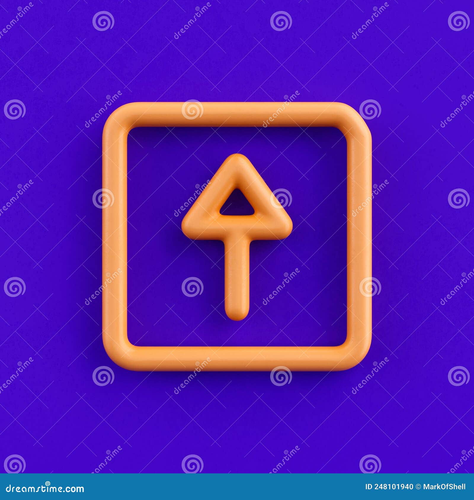 3d Icon Box Arrow Pointing Up, Outline Yellow Arrow Icon, Direction ...