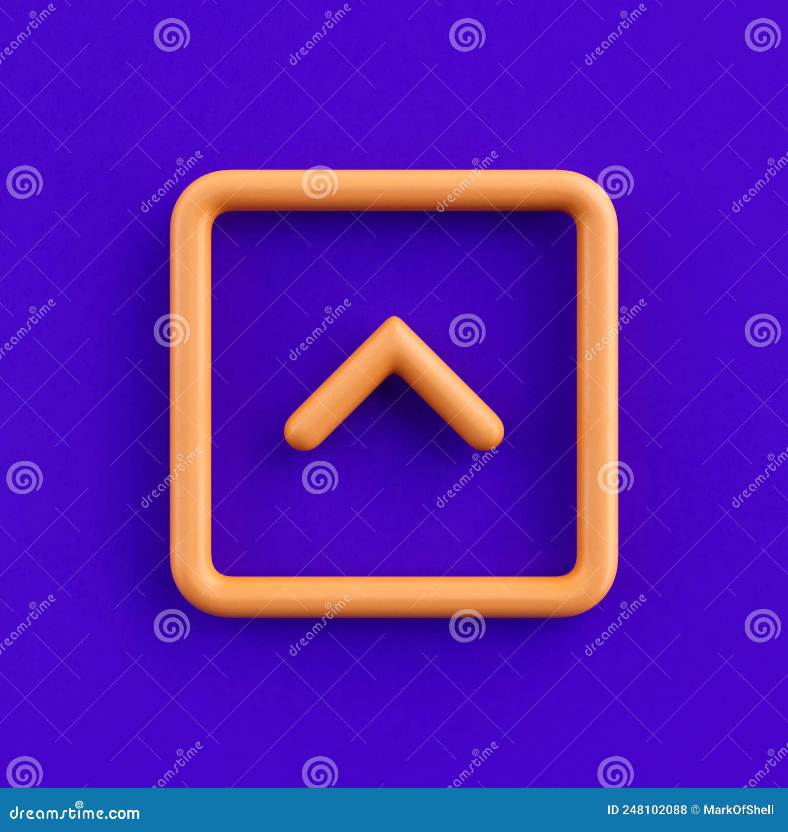3d Icon Box Ctrl Up, Outline Yellow Arrow Icon, Direction Symbol, 3d ...
