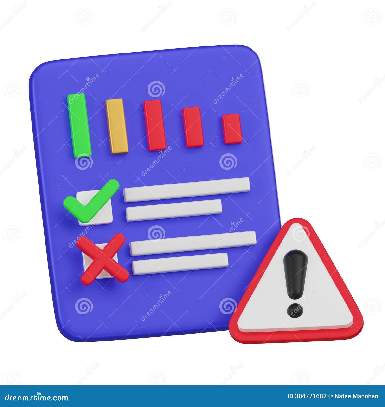 Security and Risk Management Checklist 3D Icon Stock Illustration ...