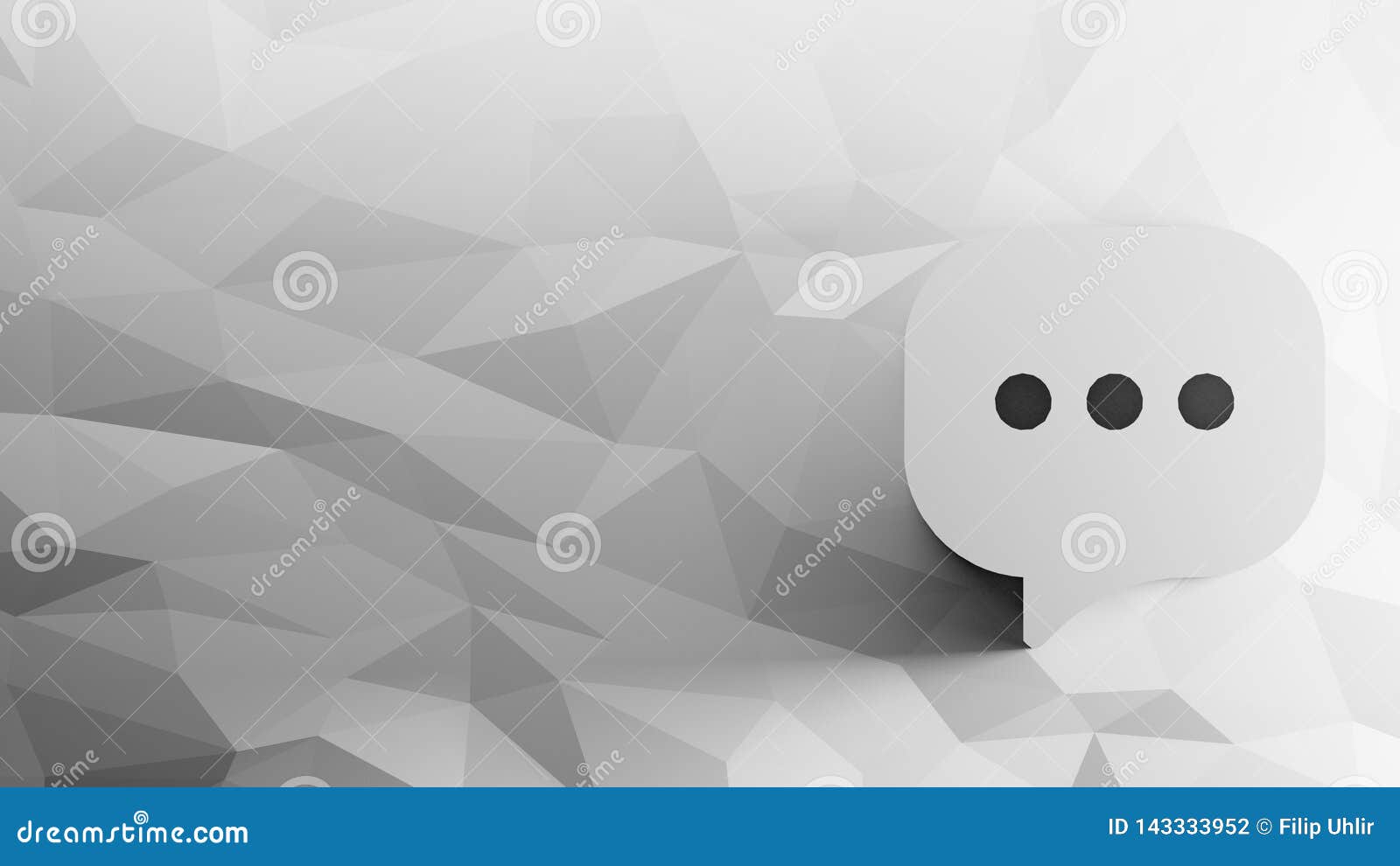 3d icon of comment bubble stock illustration. Illustration of poly ...