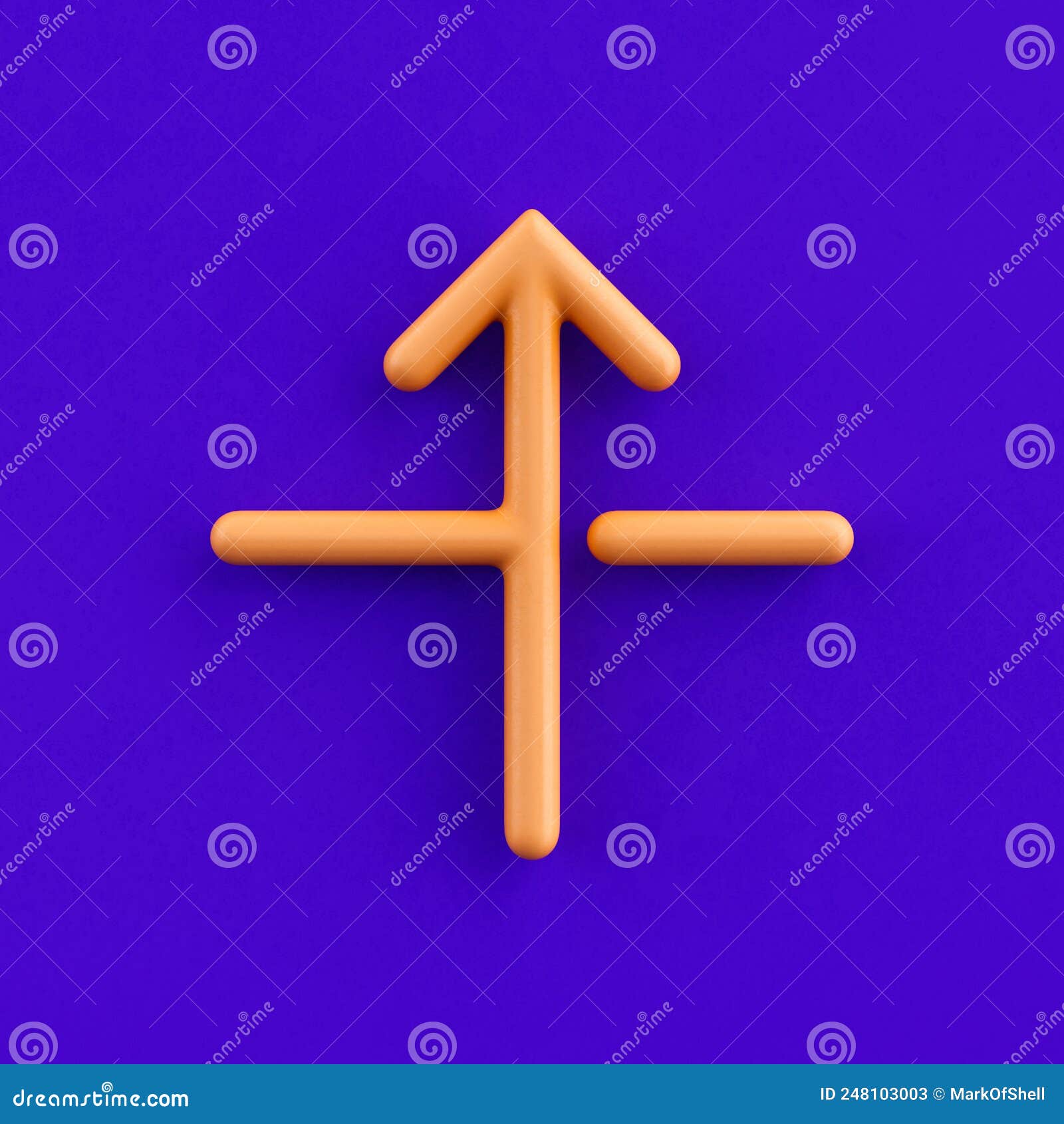 3d Icon Cross Up, Outline Yellow Arrow Icon, Direction Symbol, 3d ...