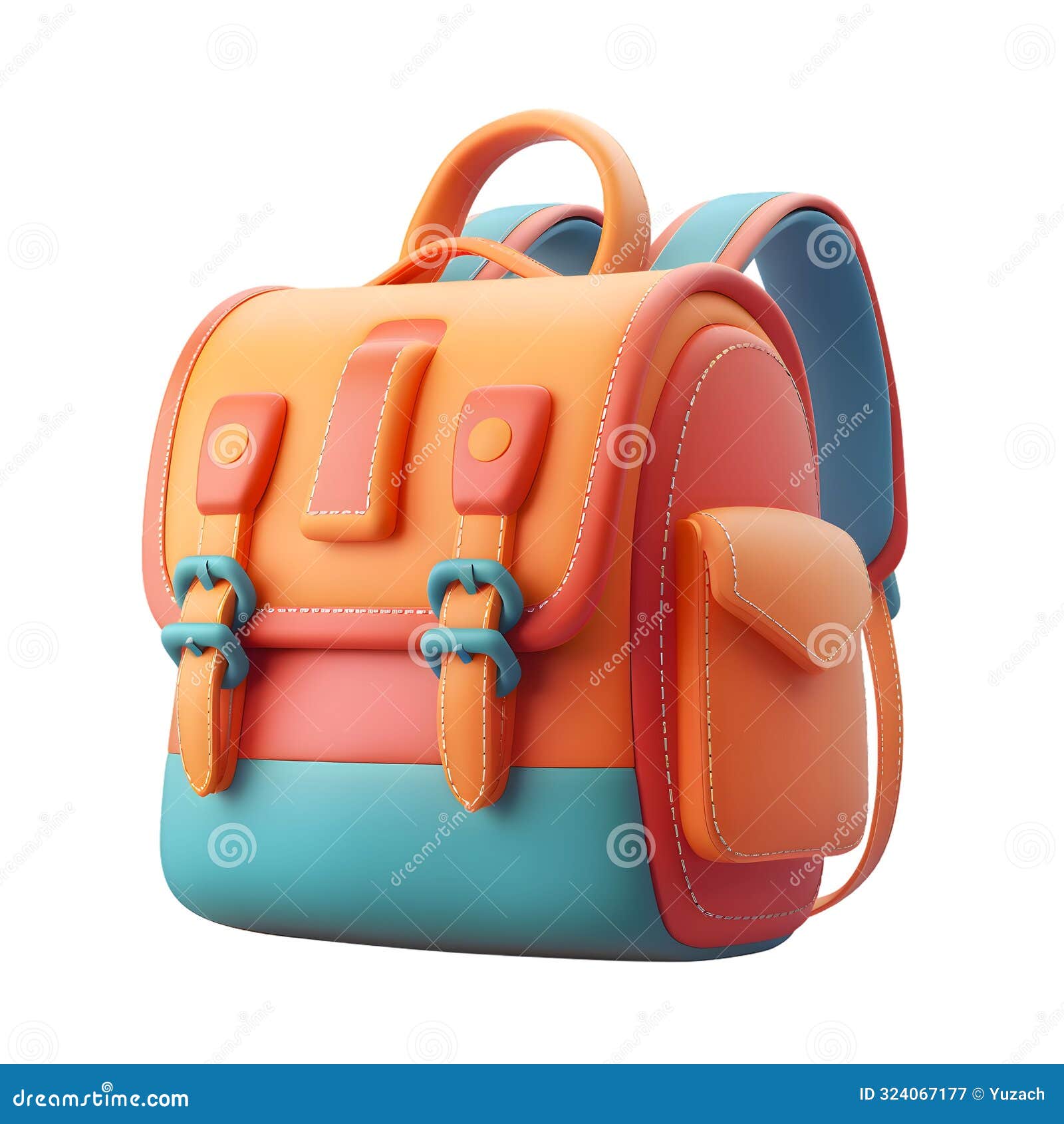 3D Icon of a Cute School Backpack. Back To School and Study Concept ...