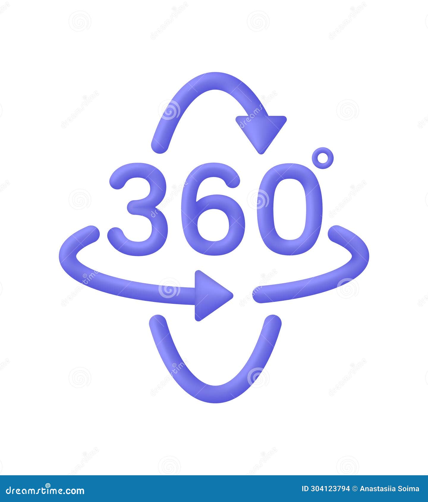 3D 360 Icon. 360 Degree View Symbol. Panoramas and 360 Degrees Rotating ...