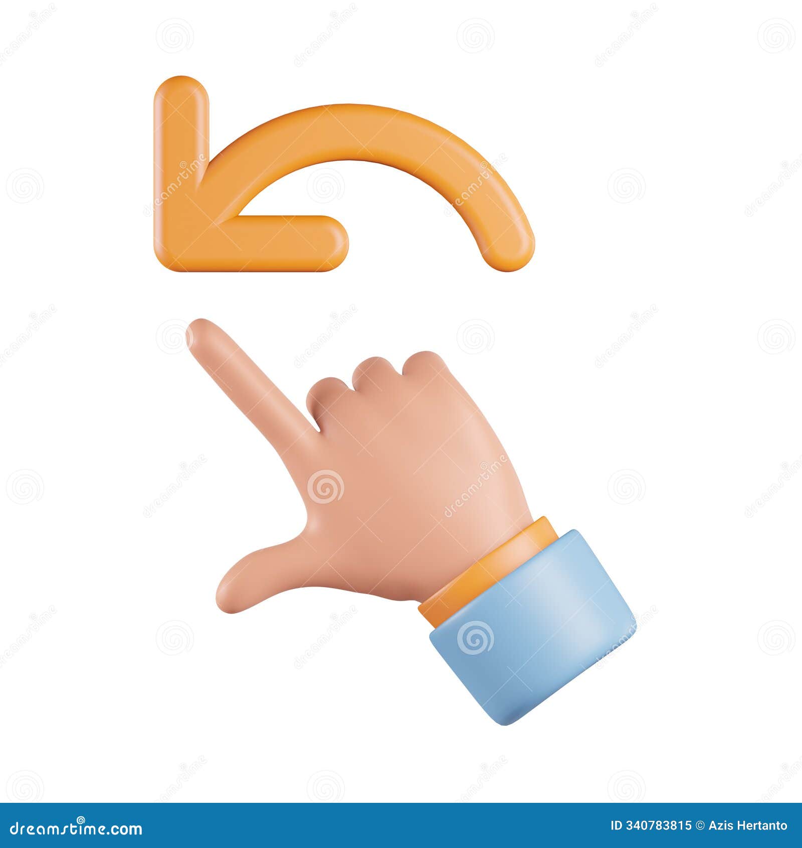 Rotate Left 3D Icon Illustration Stock Illustration - Illustration of ...