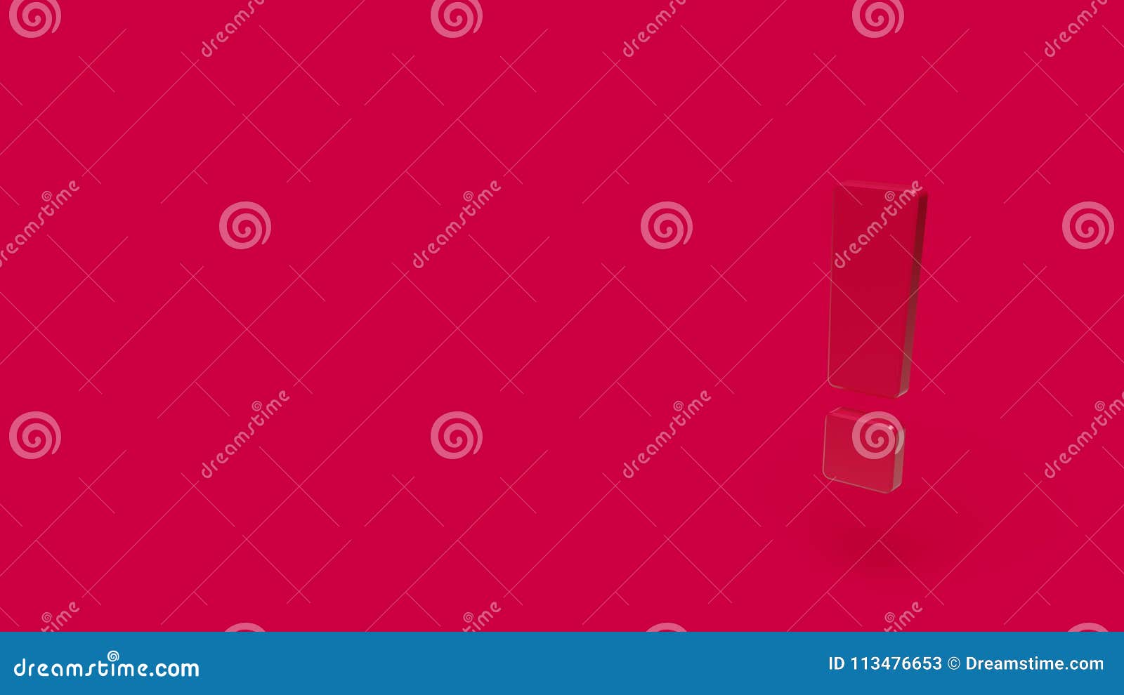 3D Icon of Exclamation Mark with Red Background Stock Illustration ...
