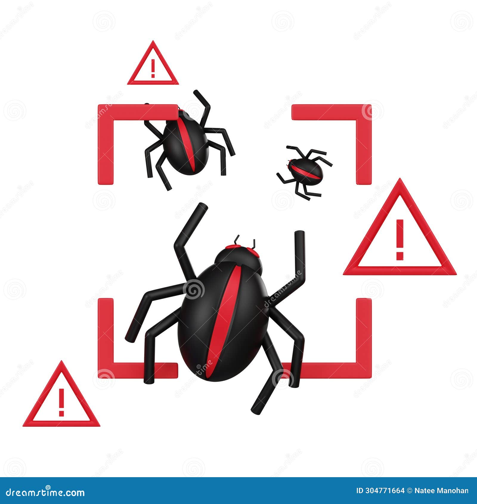 Web Bug Scanning and Alert 3D Icon Stock Illustration - Illustration of ...
