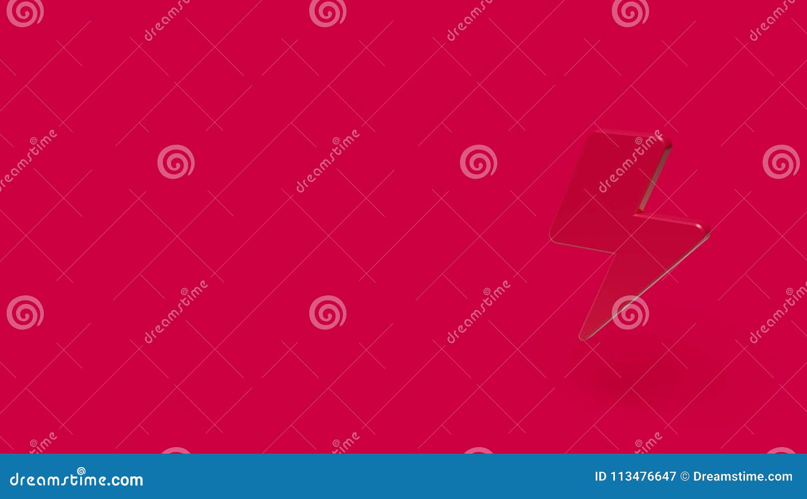 3D Icon of Flash with Red Background Stock Illustration - Illustration ...