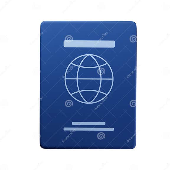 3d Icon Foreign Passport With Globe Visa Document Arrival Customs