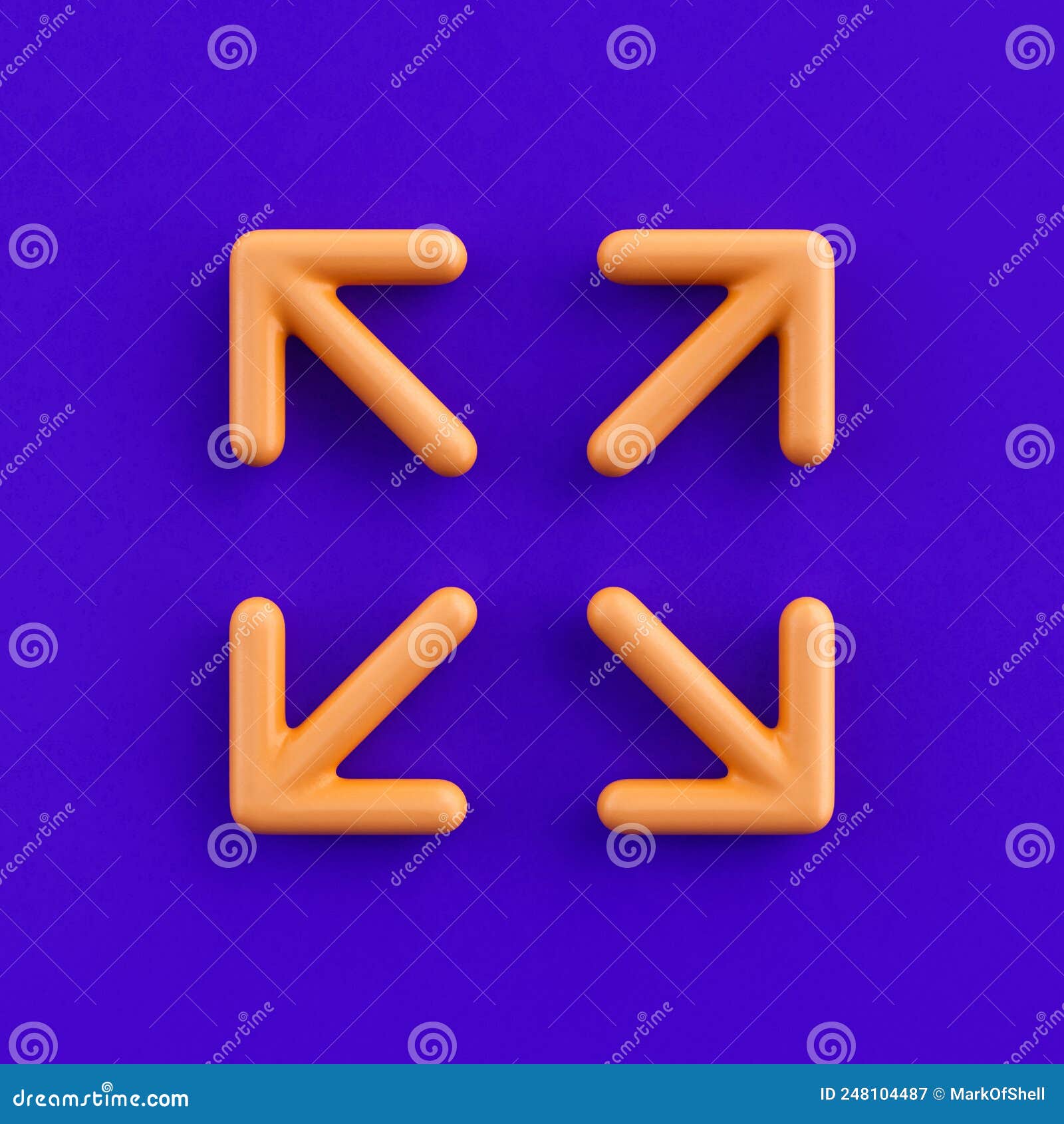 3d Icon Fullscreen, Outline Yellow Arrow Icon, Direction Symbol, 3d ...