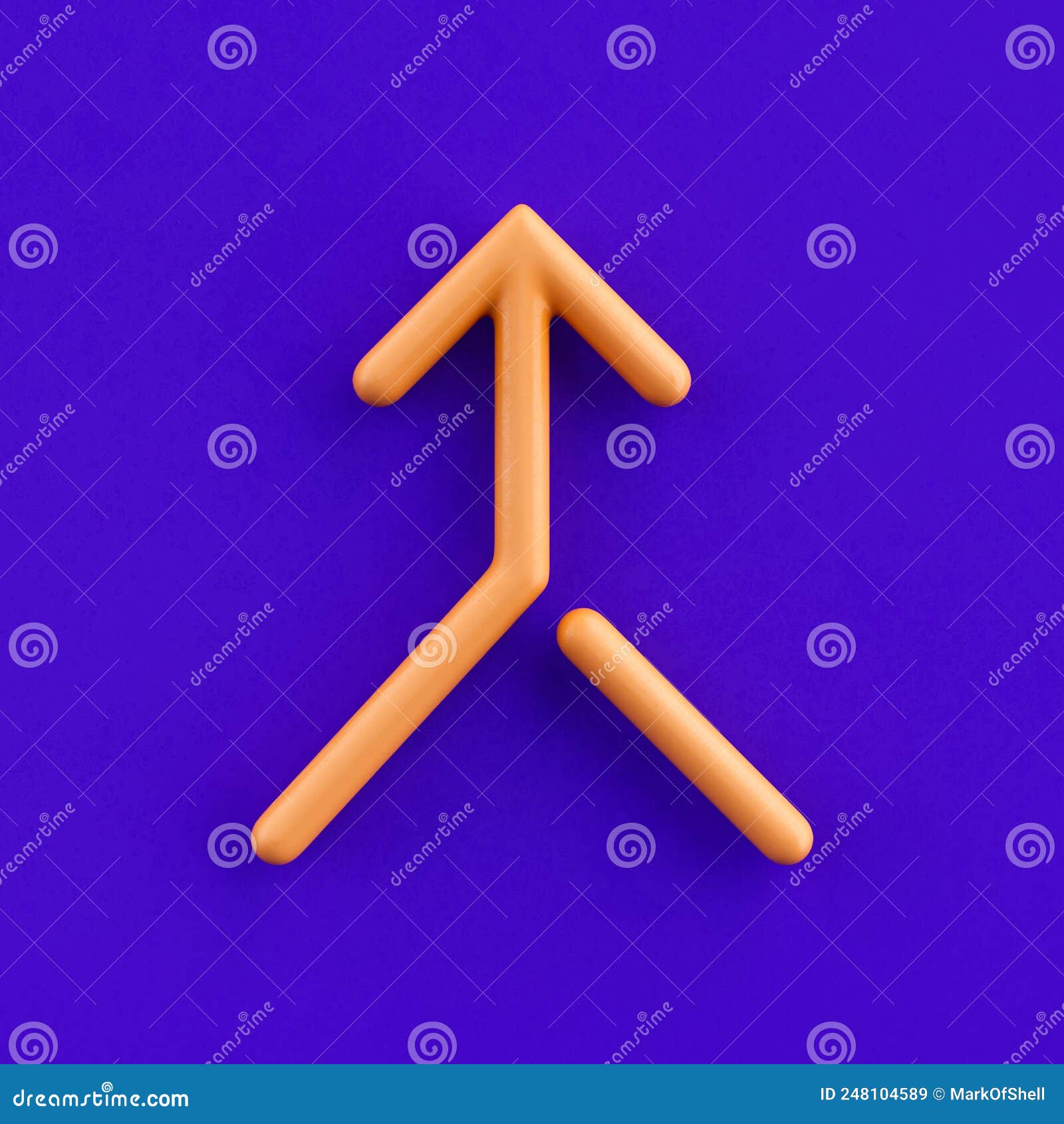 3d Icon Git Merge, Outline Yellow Arrow Icon, Direction Symbol, 3d ...