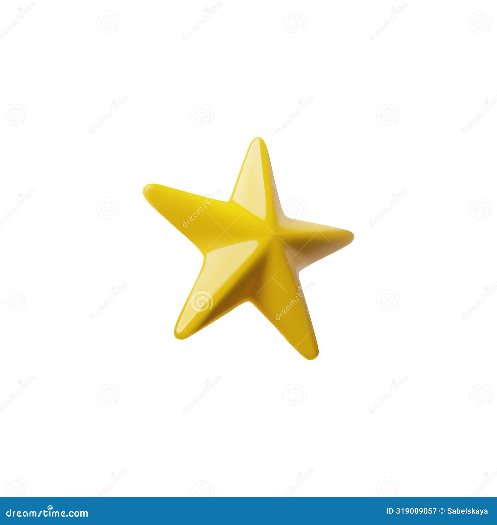3D Icon with Golden Star and Side View on Isolated Background. Stock ...