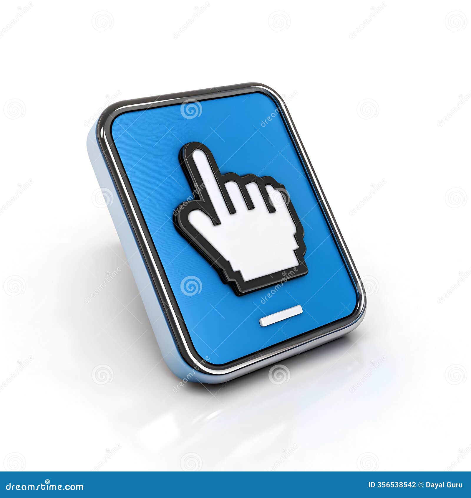 Handphone Click 3D Icon on White Background â€ Mobile Interaction ...