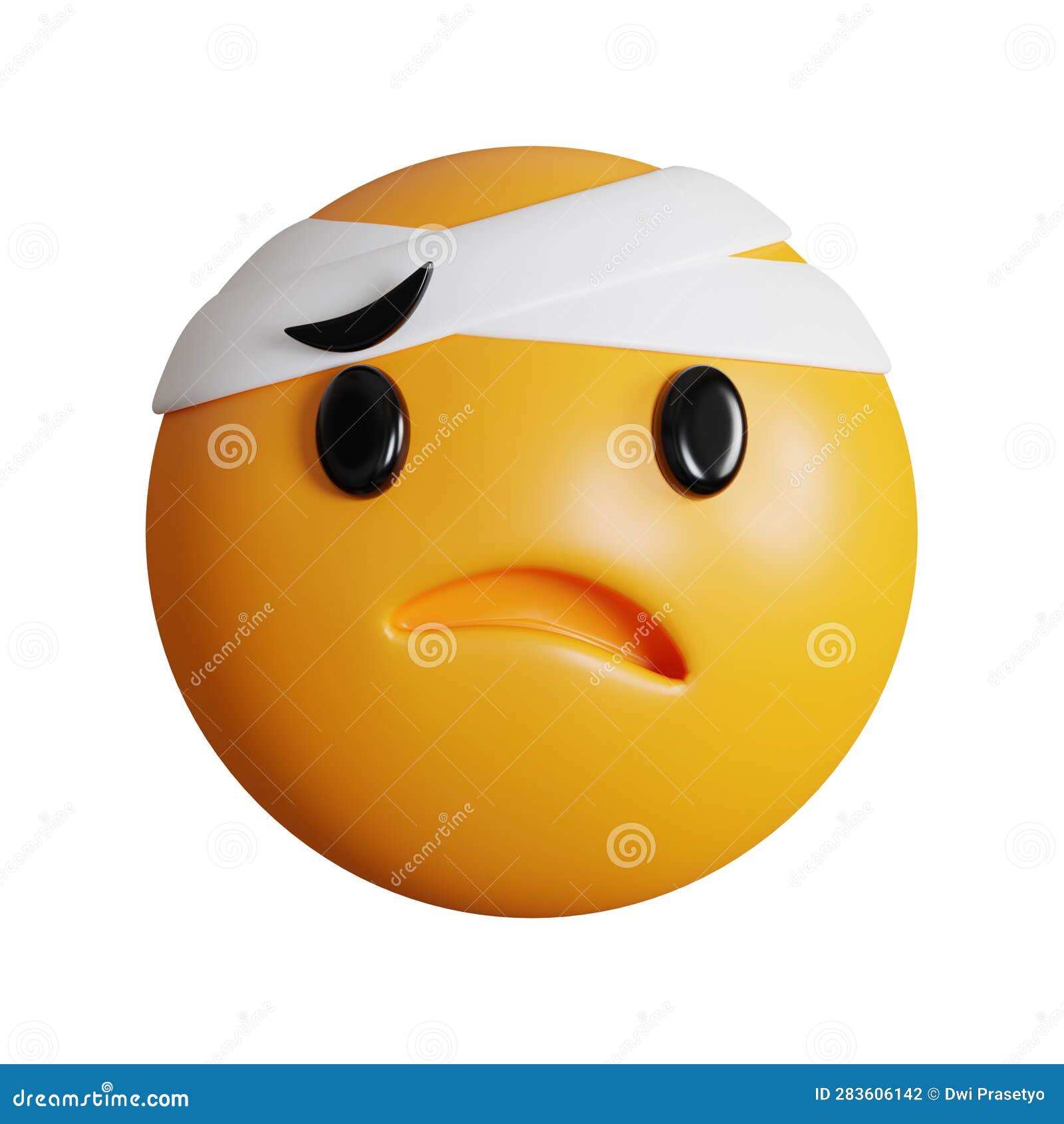 Sick face emoji 3d icon stock illustration. Illustration of food ...