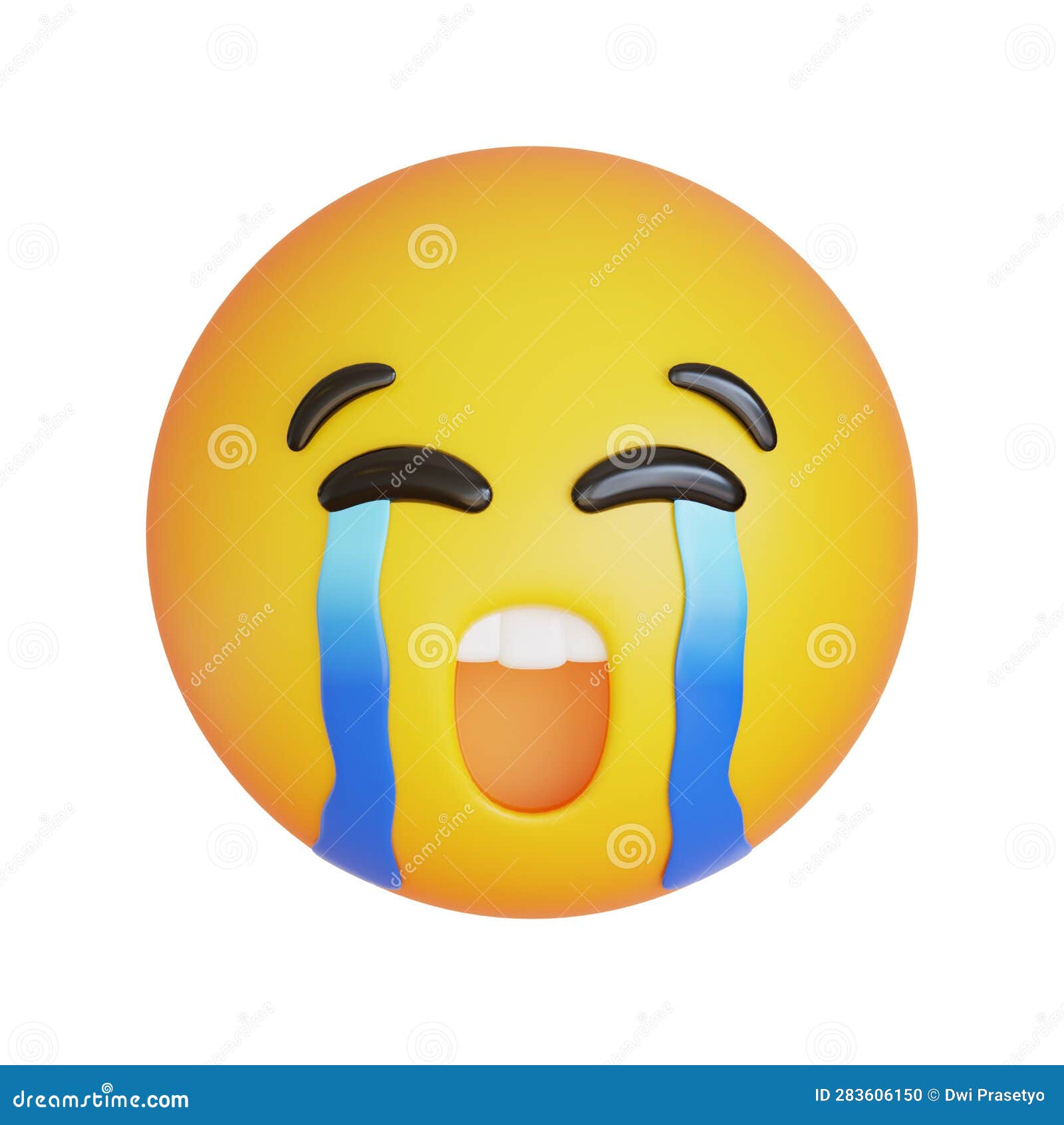 Sob face emoji 3d icon stock illustration. Illustration of emoji ...