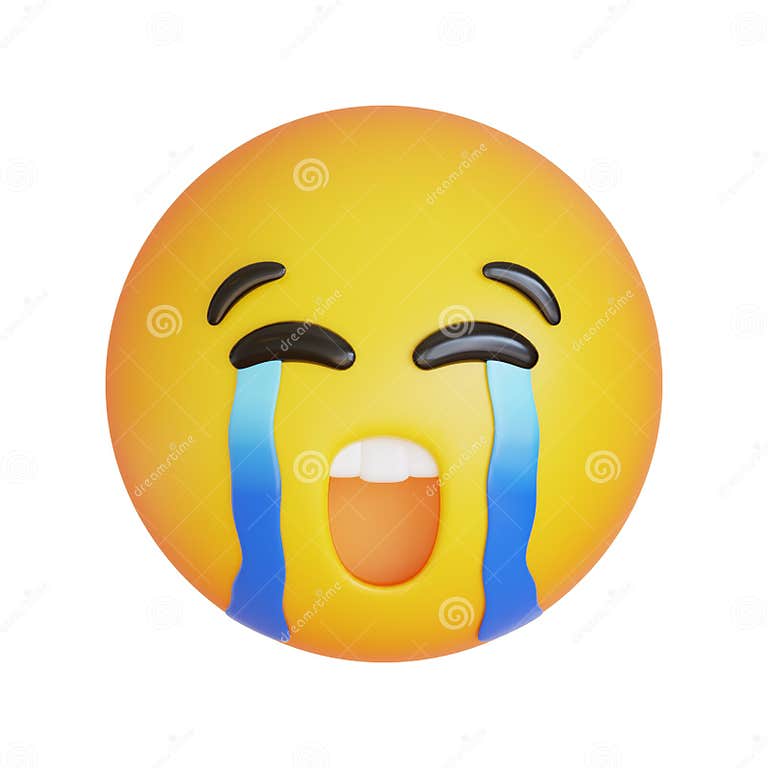 Sob face emoji 3d icon stock illustration. Illustration of emoji ...