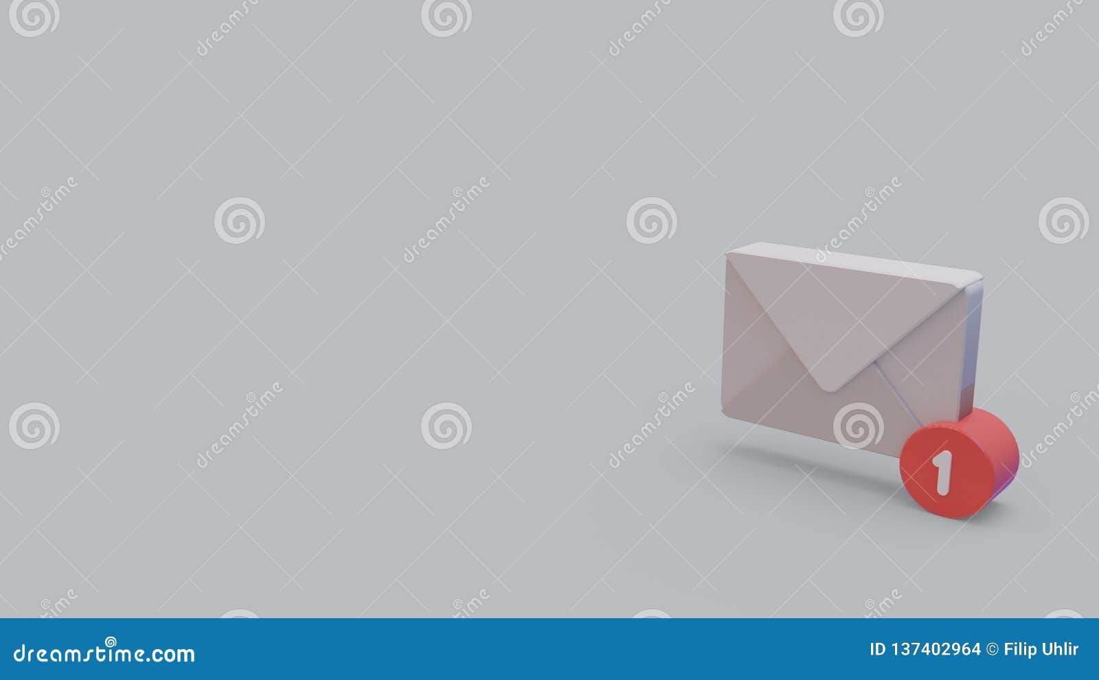 Incoming Email Notification, New Message. Flat Line Art Style Concept ...